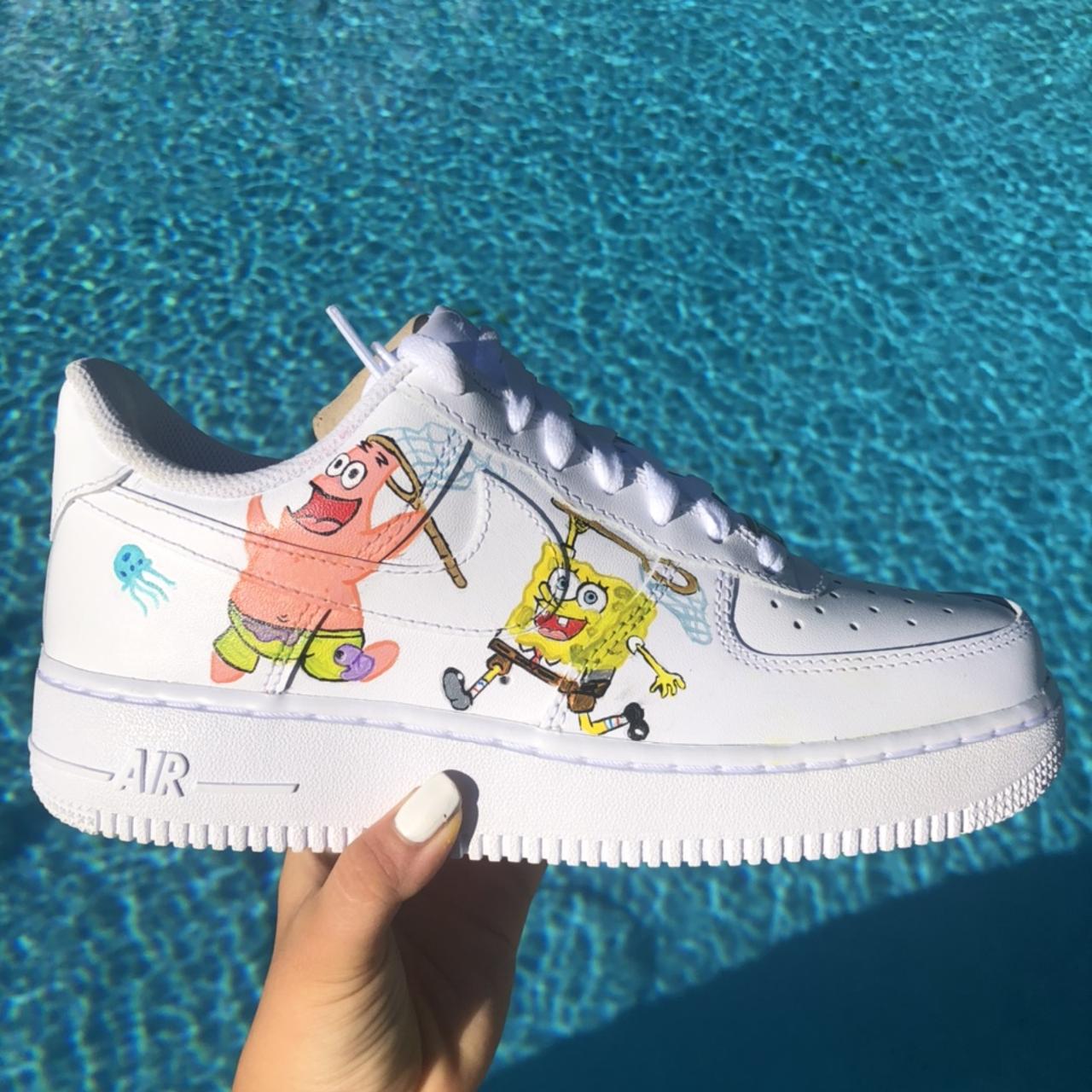 Custom "SPONGEBOB" AF1's 🍍 #Nike #custom #Af1's... - Depop