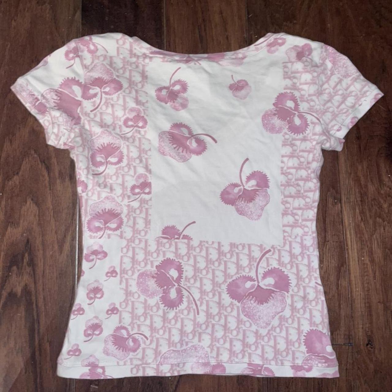 Christian Dior Women's White and Pink Shirt | Depop