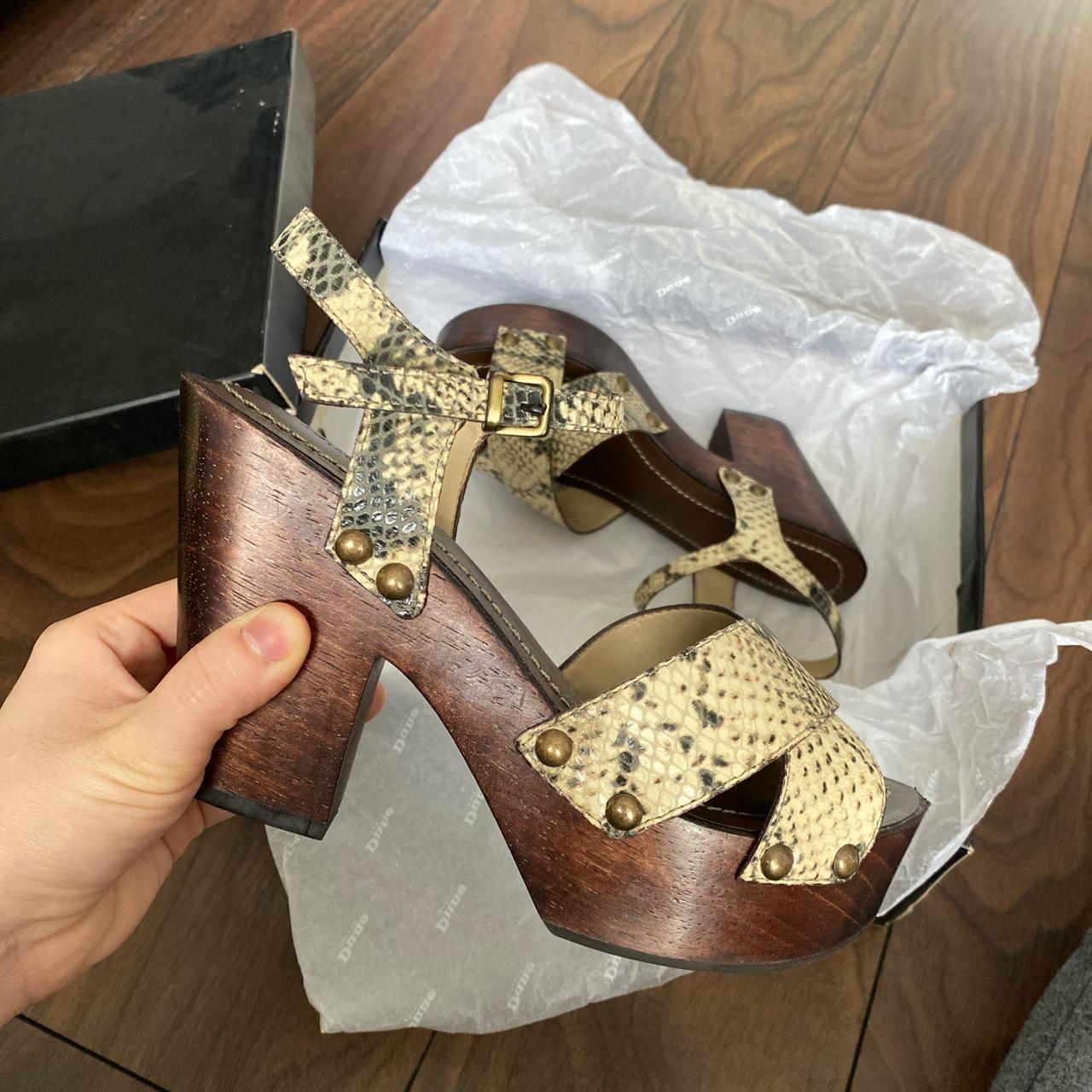 Brand new Dune snakeskin clog heels, real leather!... - Depop