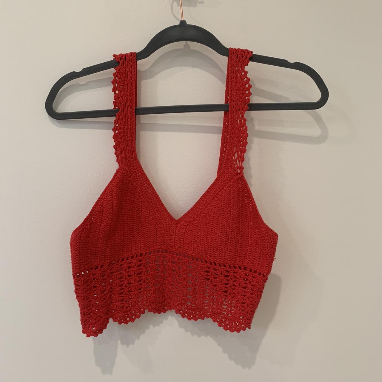 Coach Women's Red Crop-top | Depop