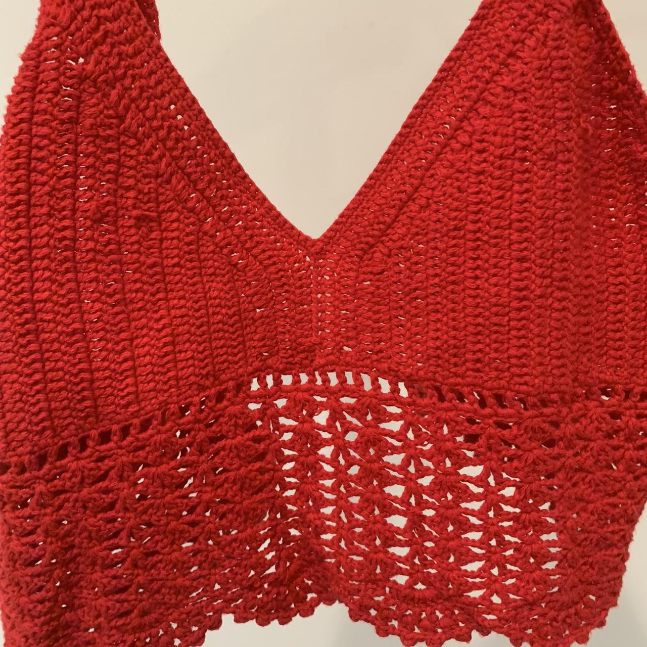 Coach Women's Red Crop-top | Depop