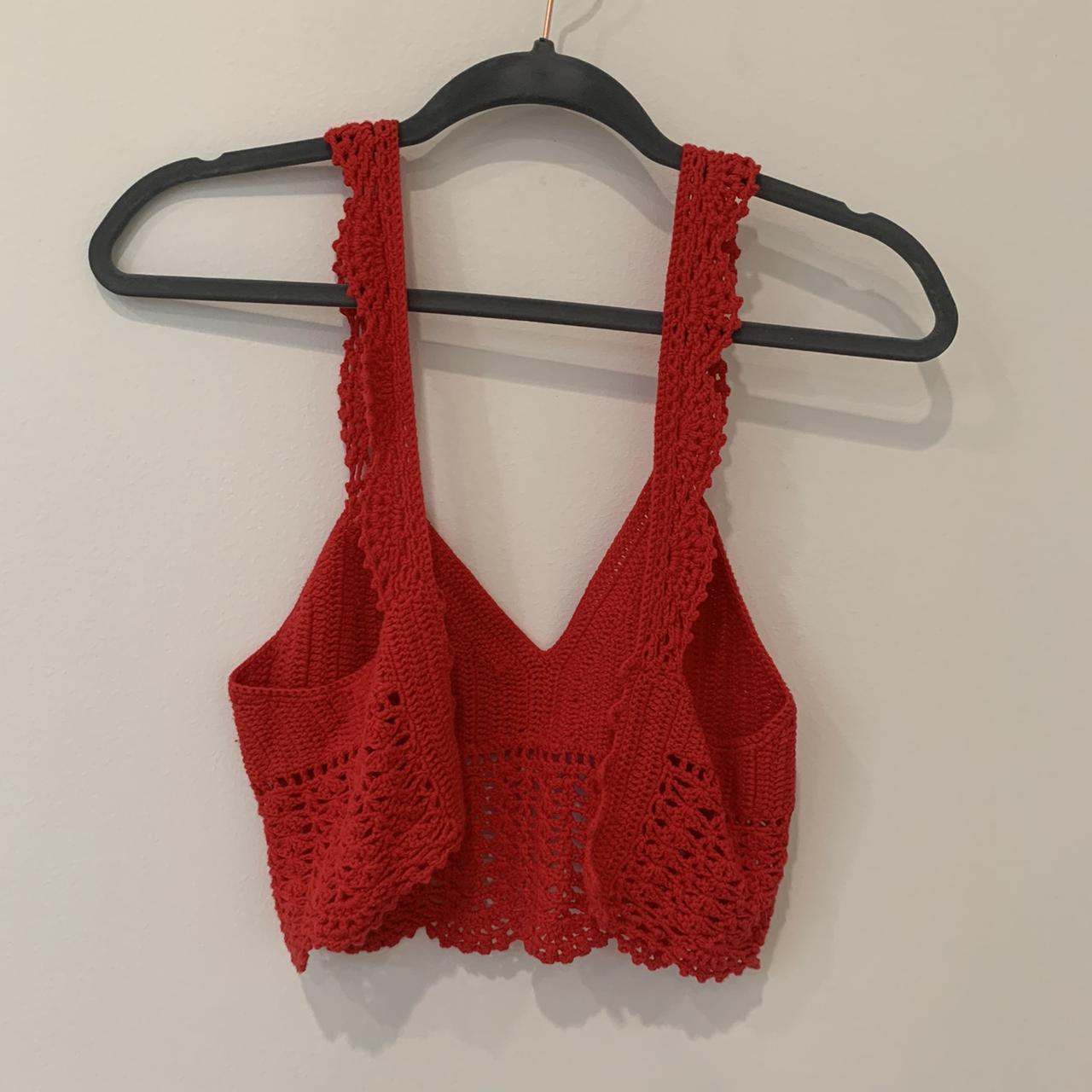 Coach Women's Red Crop-top | Depop