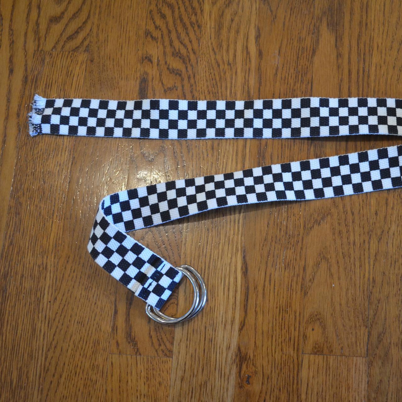 Checkered Cloth Buckle Belt Size is 32" #checkered... - Depop