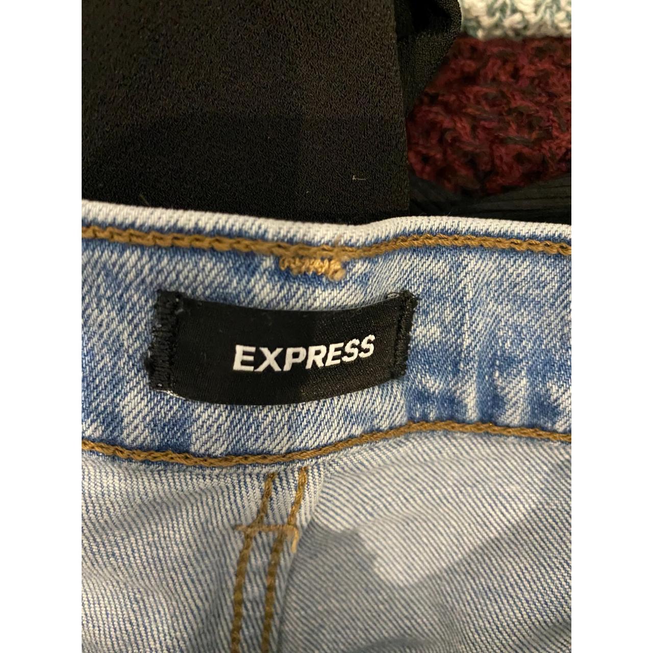 Express jeans in a distressed look High waisted Size... - Depop