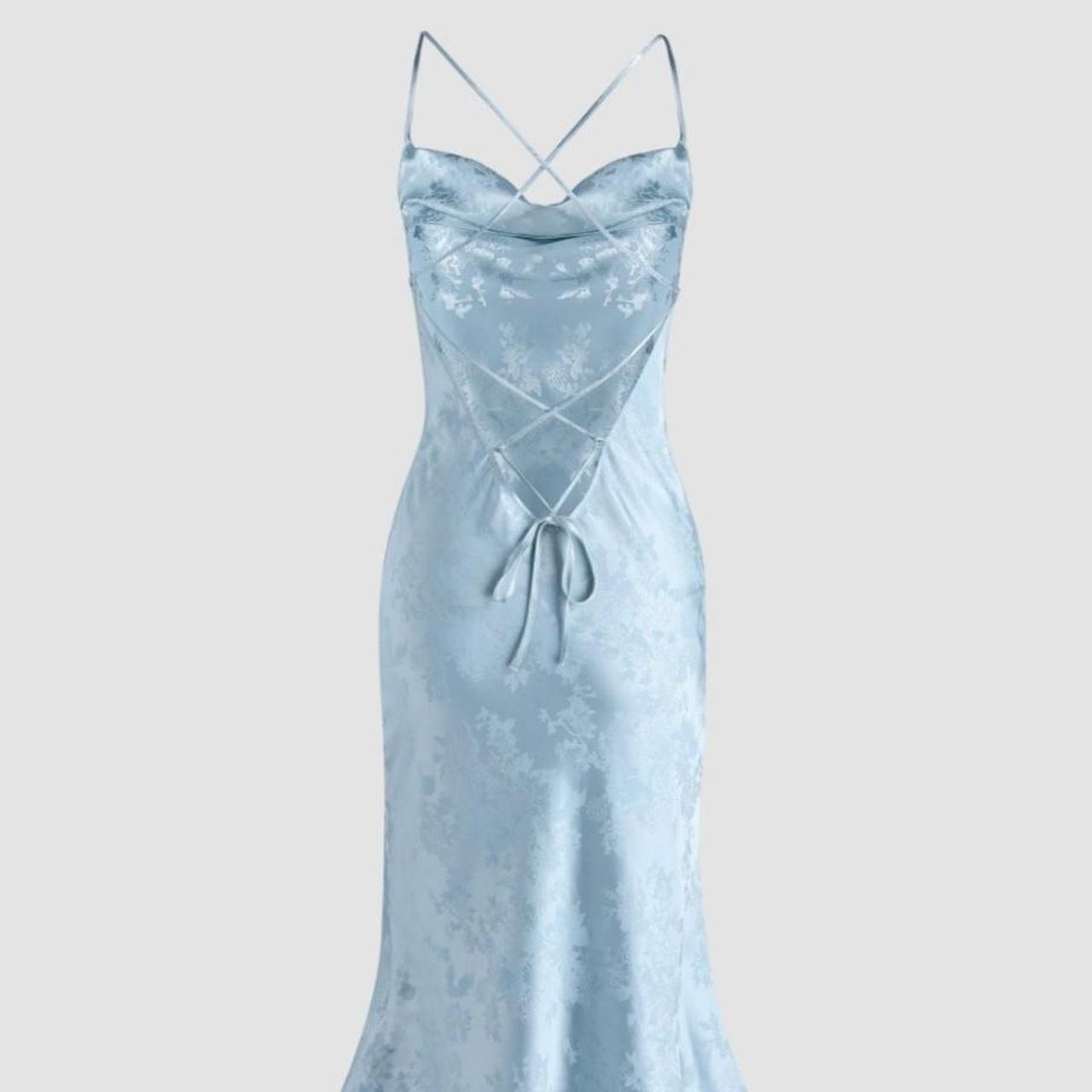 Cider baby blue cowl neck dress 🌈perfect for a... - Depop