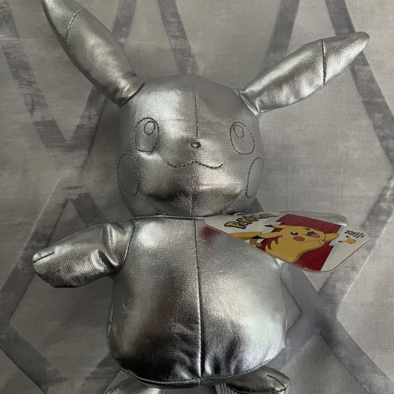 Pokémon 25th Celebration 8" Silver Pikachu Plush -... - Depop