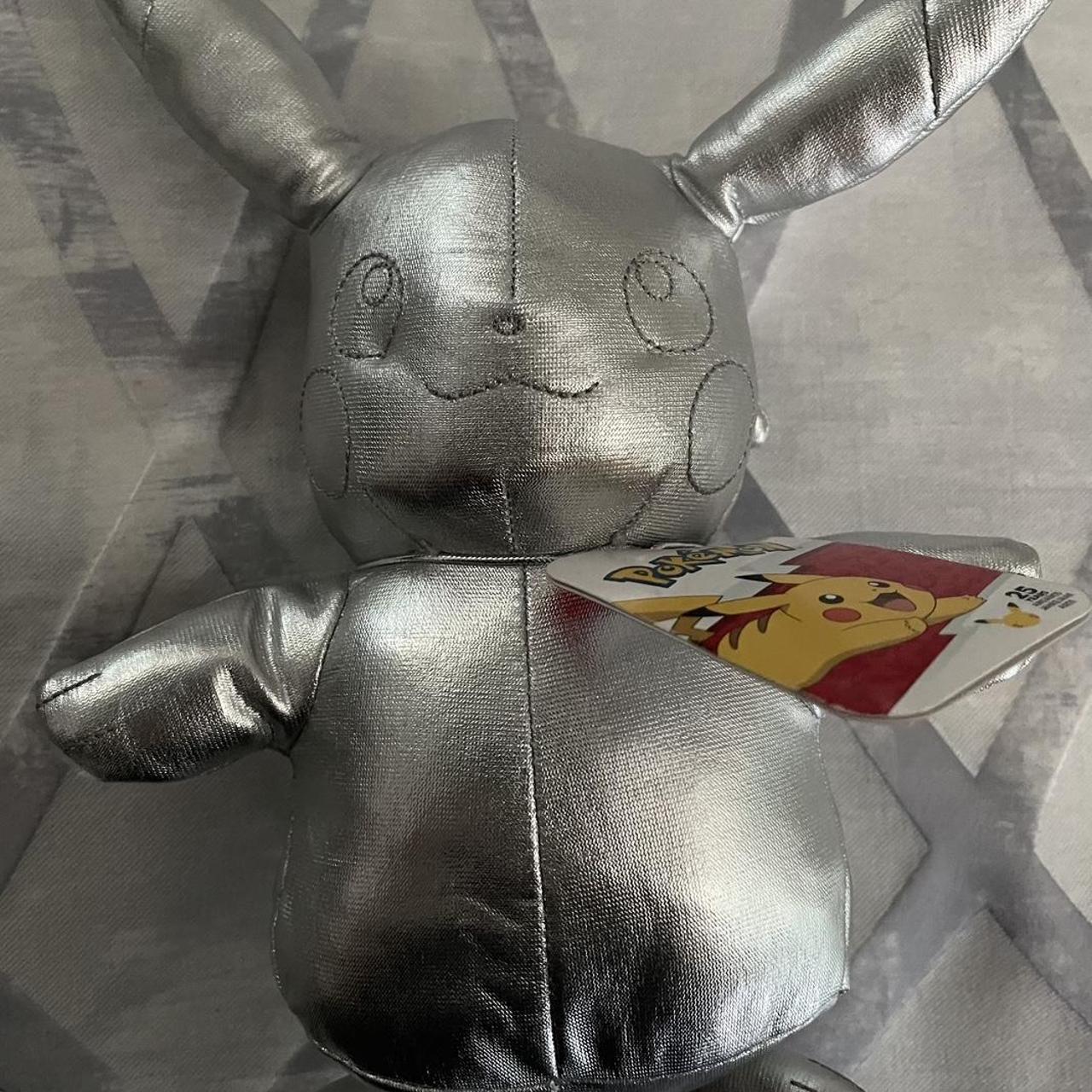 Pokémon 25th Celebration 8" Silver Pikachu Plush -... - Depop