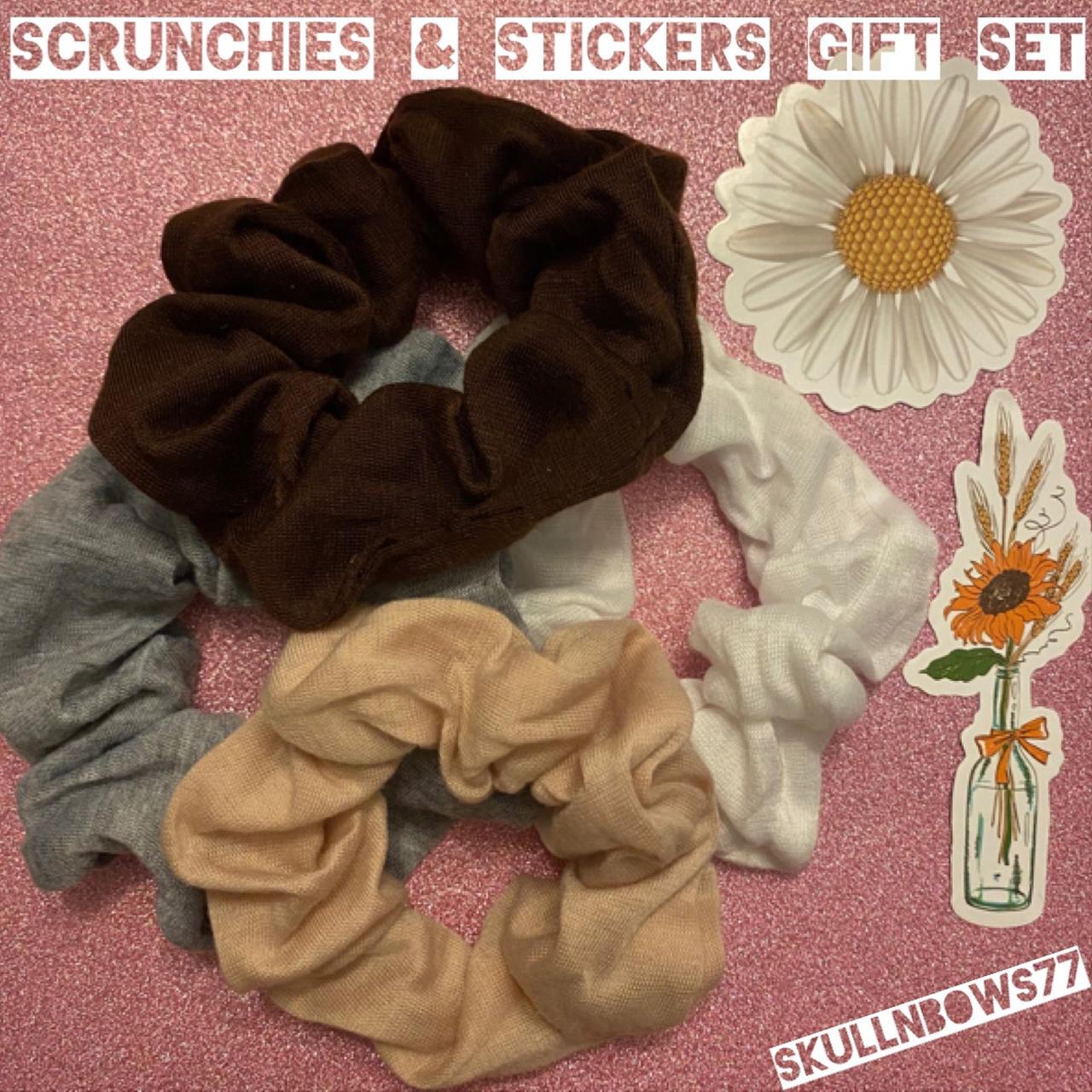 Scrunchies & Stickers Gift Set ~ 4 Scrunchies and 2... - Depop