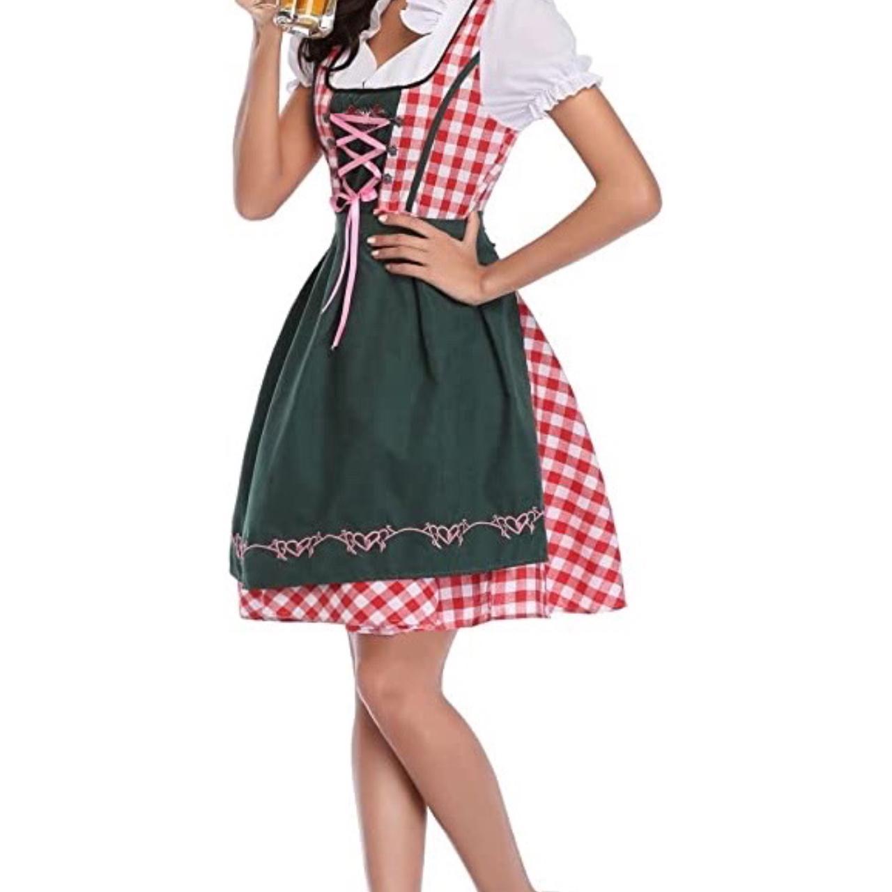 Red And Green Dirndl Oktoberfest Womens Depop