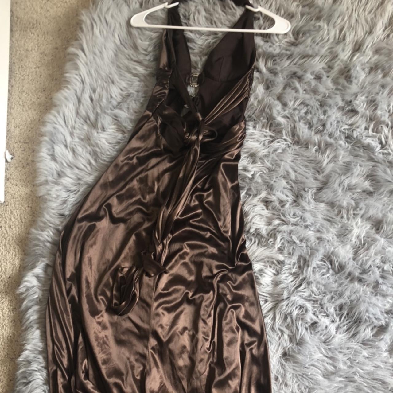 Y2K prom dress • early 2000s brown prom dress •... - Depop