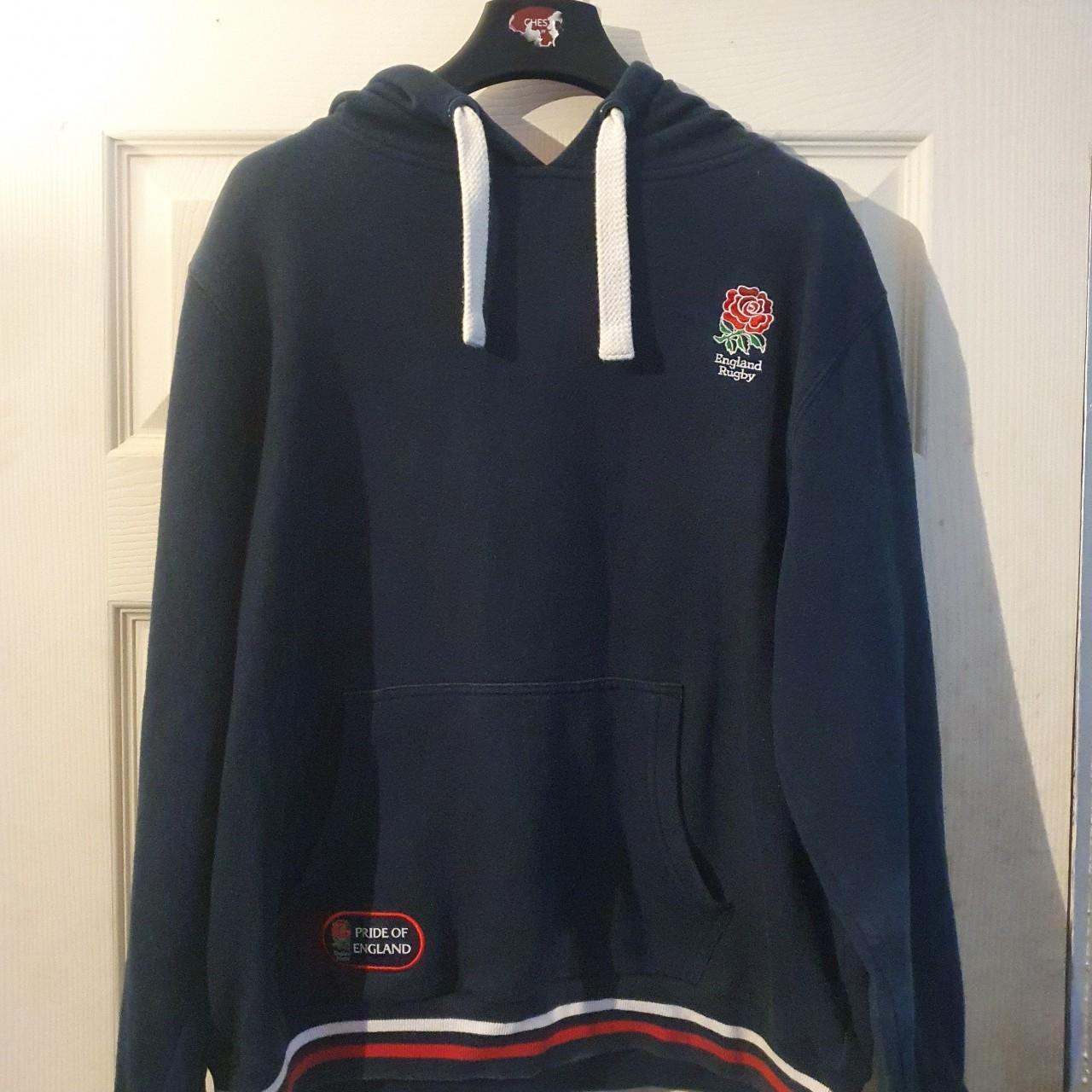 England Rugby Jumper Hoodie Navy Blue Long Sleeve... - Depop