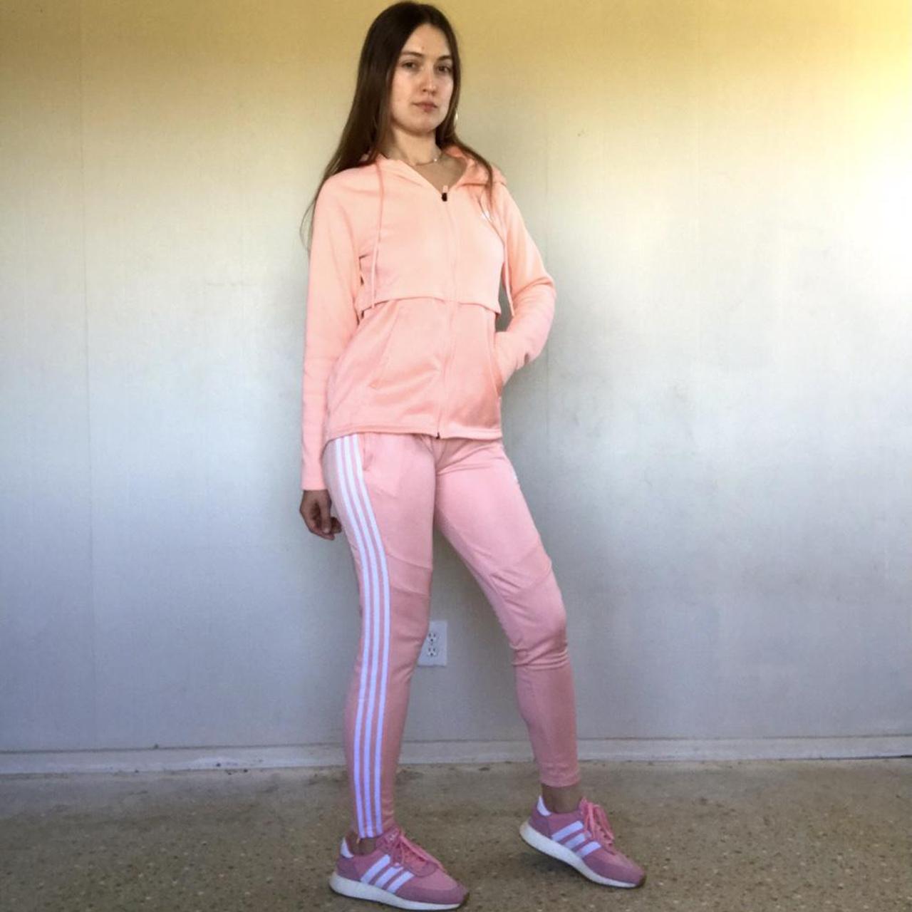 Pink Adidas track suit 💗 💕 both track jacket and... - Depop