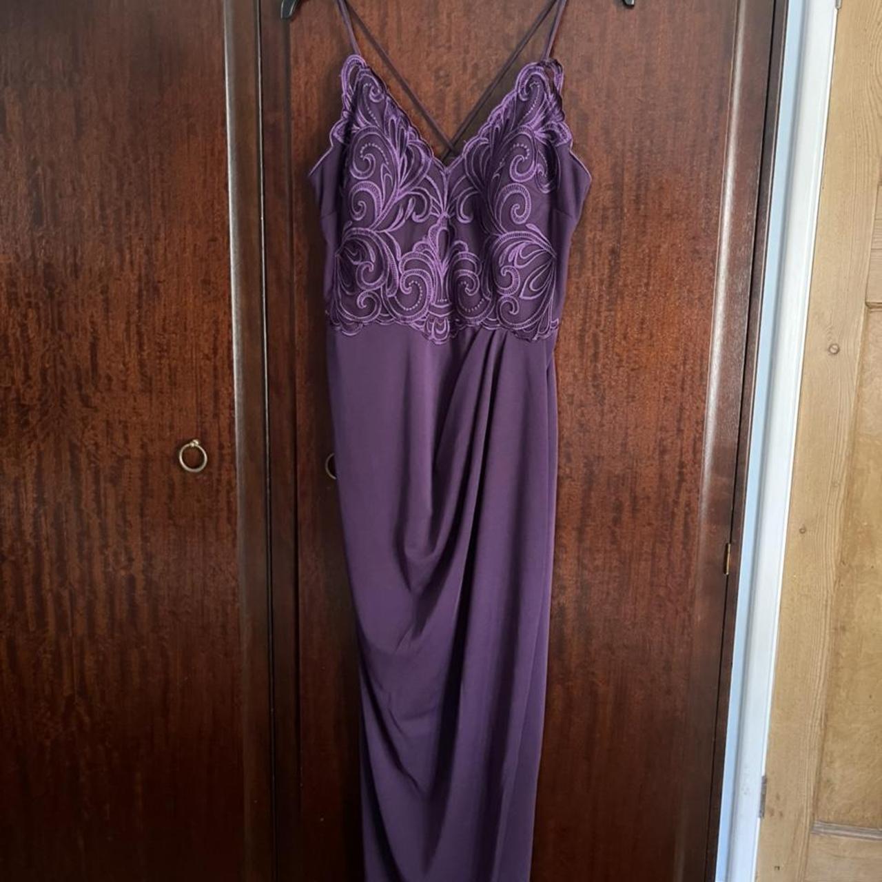 Lipsy Purple Prom Dress Lace embellishments, strappy... - Depop