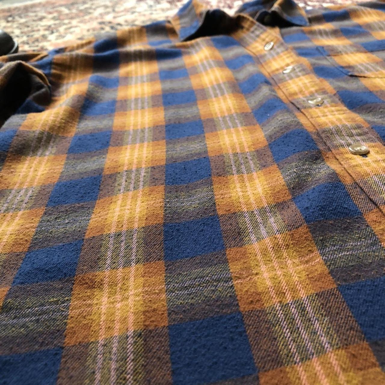 Super cool boxy Madewell flannel with mustard and... - Depop