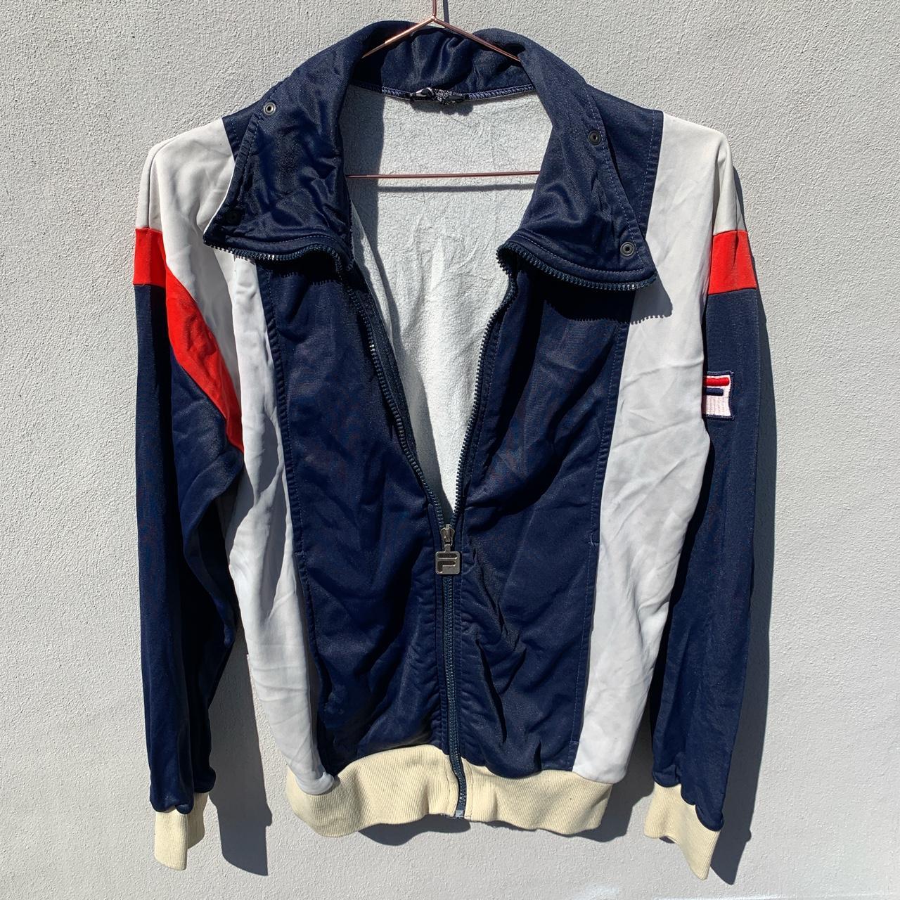 Vintage retro Fila zip up jacket Metal zip detail... - Depop