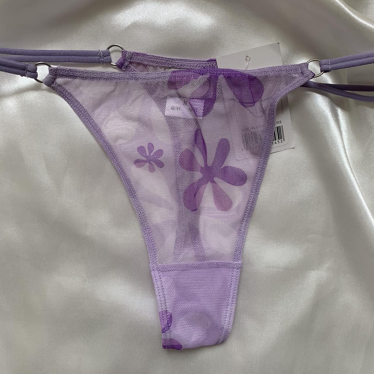 Sheer funky spiral lilac purple thongs Brand new... - Depop