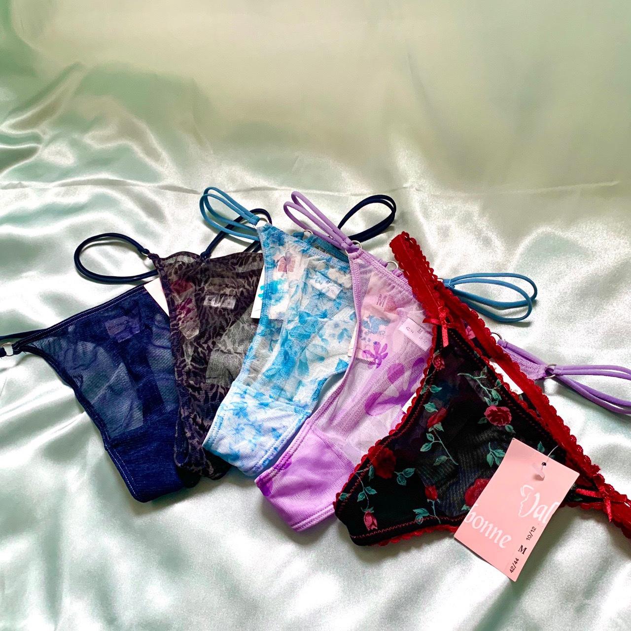 Sheer funky spiral lilac purple thongs Brand new... - Depop