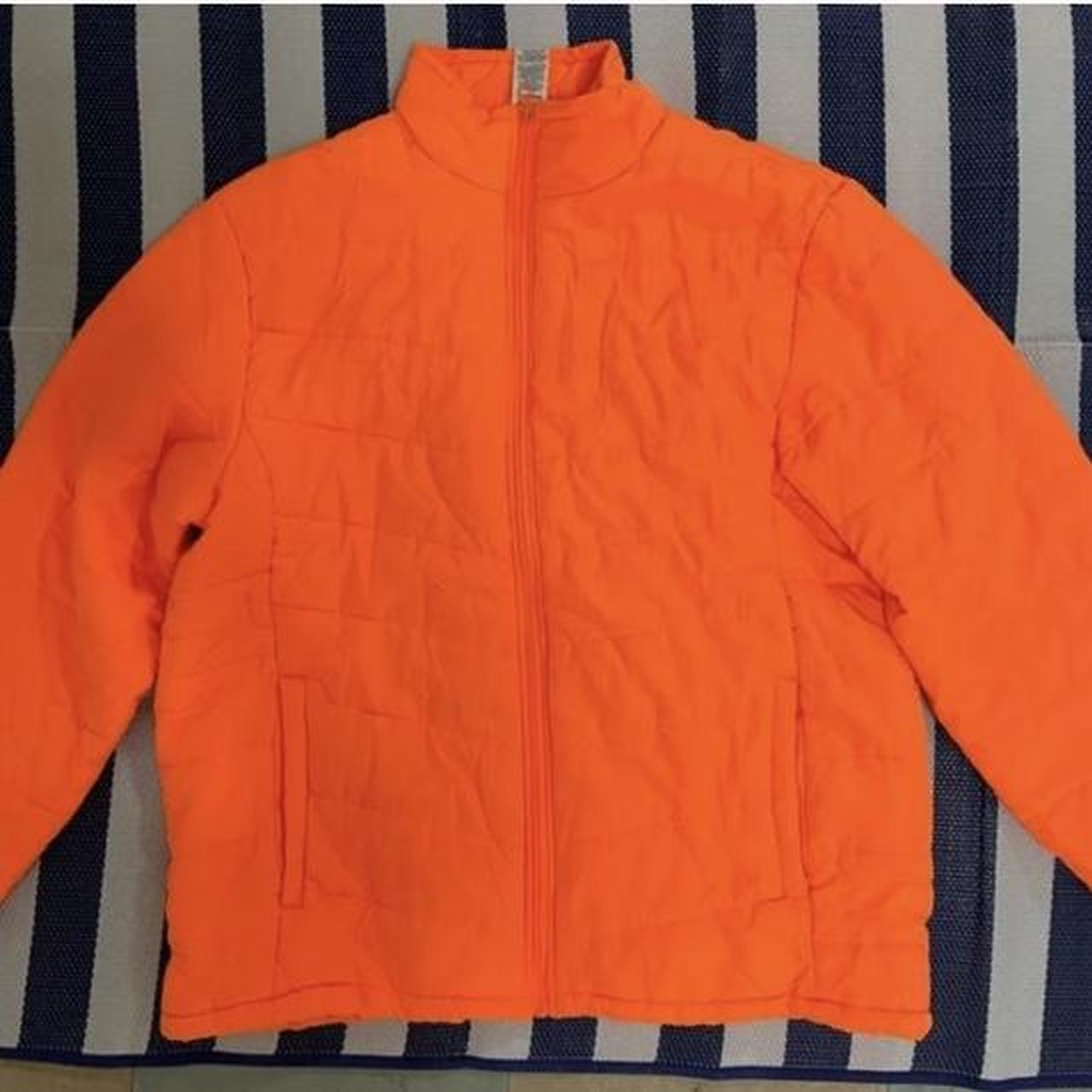 Faded Glory Orange Puffer Jacket Bright orange... - Depop
