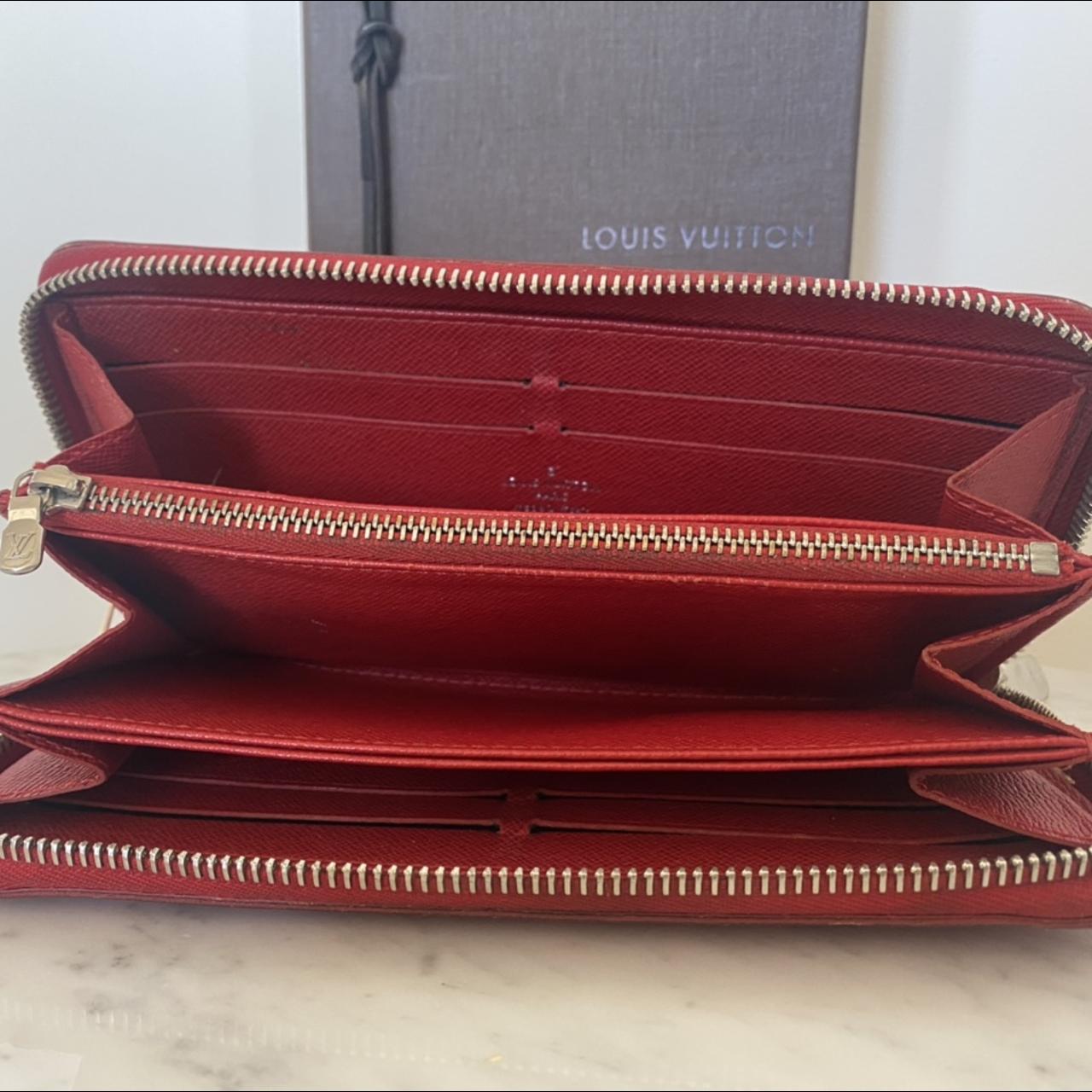 LOUIS VUITTON WALLET deep red Louis Vuitton wallet... - Depop