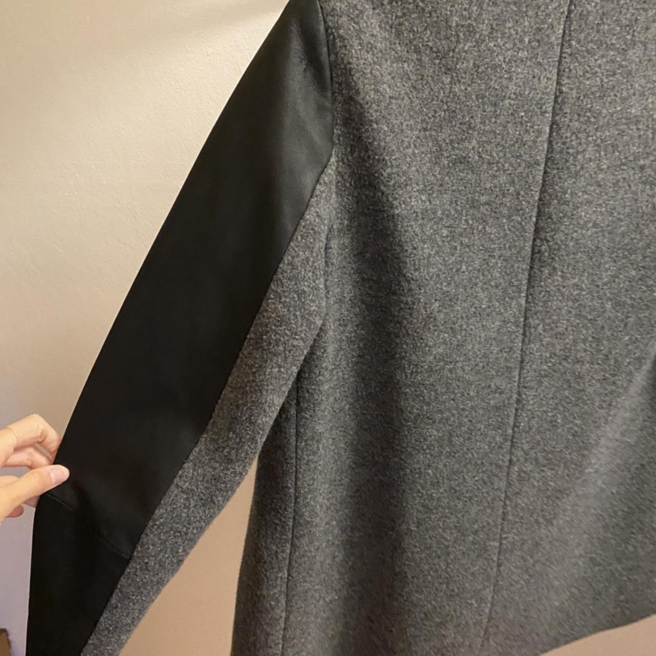 Theory Wool and leather jacket. Worn once in perfect... - Depop