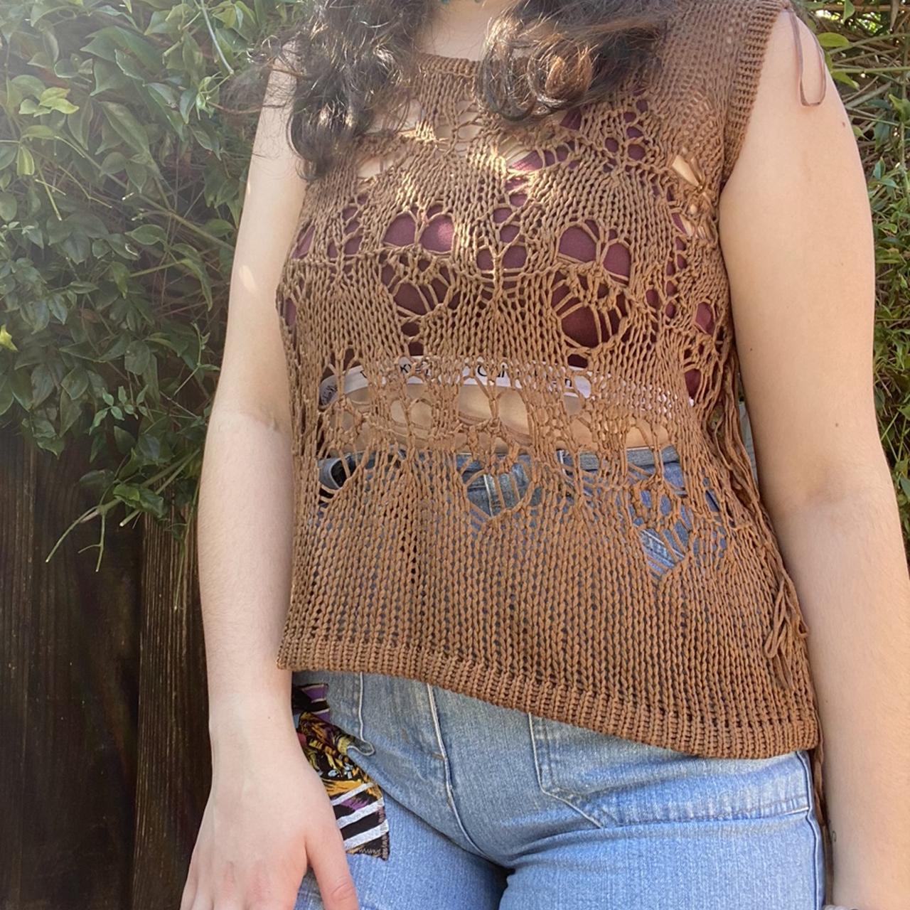 Willow & Clay Cute Mesh style see through top !... - Depop