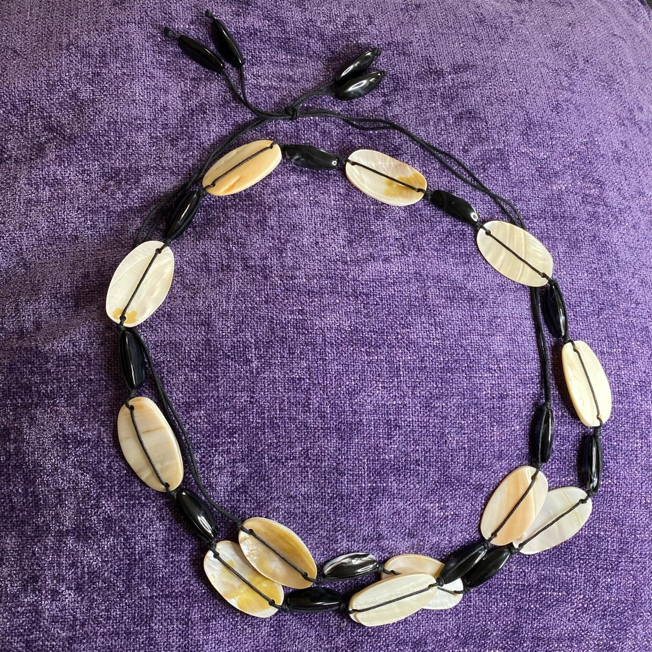 Beautiful long shell beaded necklace 🔹... - Depop