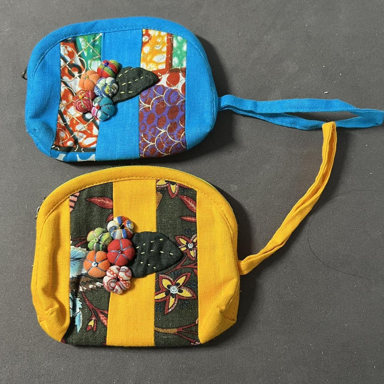 Blue and yellow floral Chinese wallets -no... - Depop