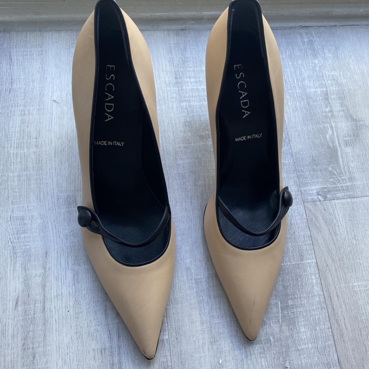 Escada Brianna Pumps, Beige and Black Color,... - Depop