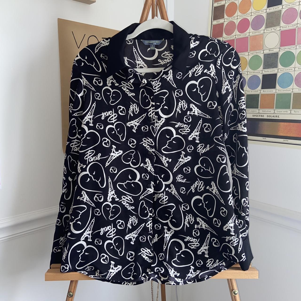 Amazing button up with faces print!! it reminds me... | Depop