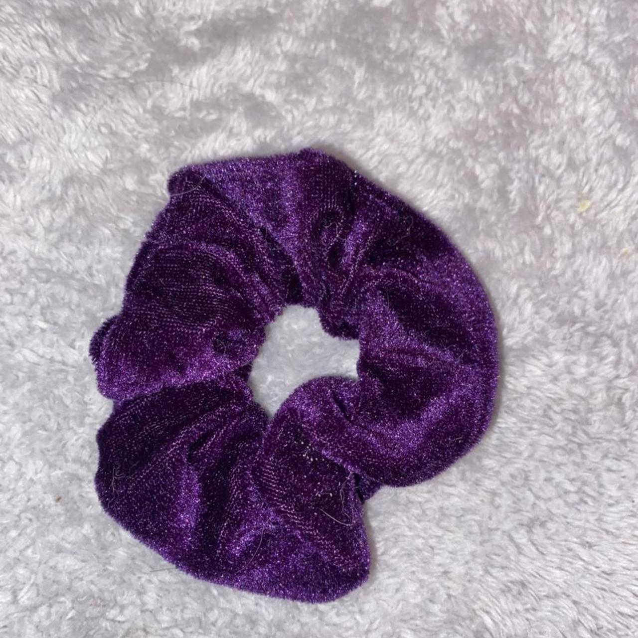 Never been worn purple scrunchie Velvet material... - Depop
