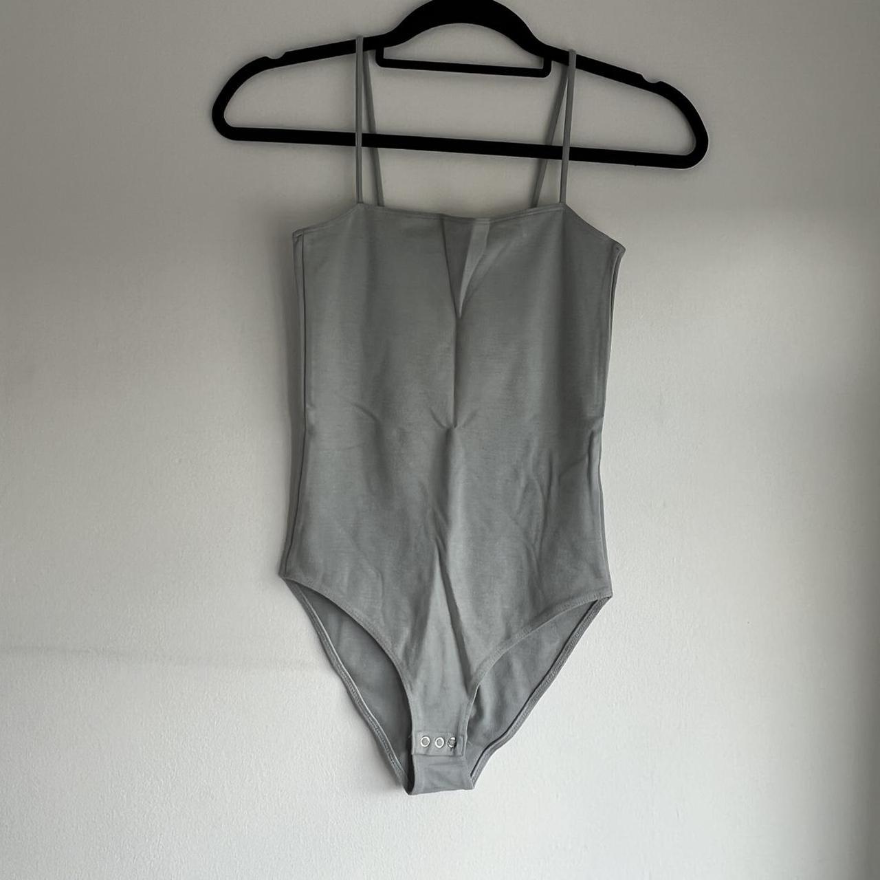 BASIC LIGHT BLUE / GREY BODYSUIT - TOPSHOP SIZE 8 -... - Depop
