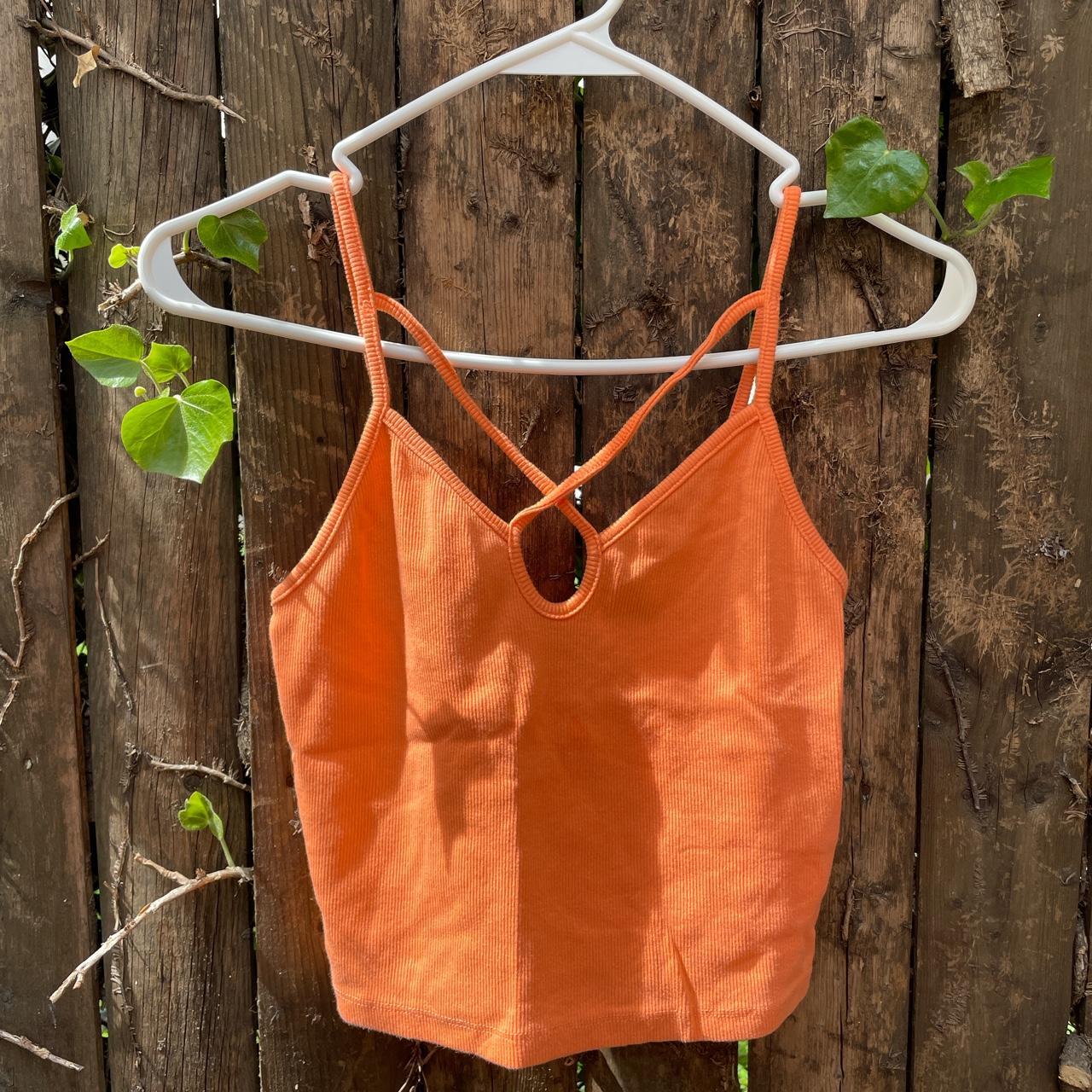 Everyday essential orange ribbed tank top🍊#zara... - Depop