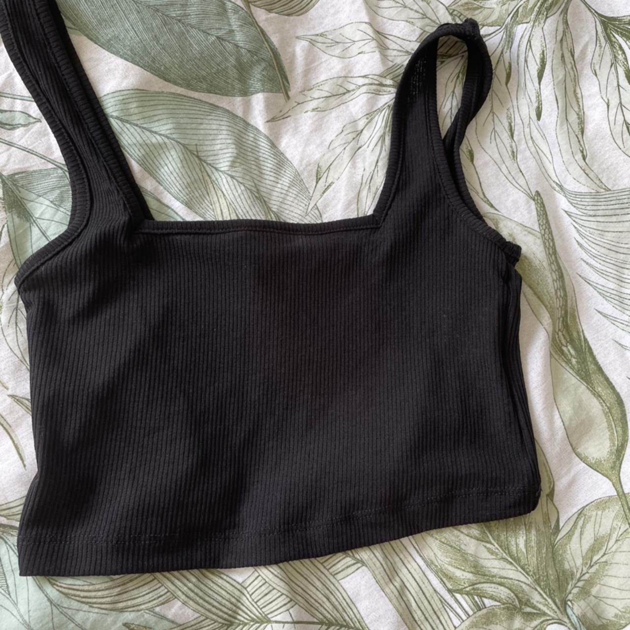 Shein basic black tank top / crop top brand new... - Depop
