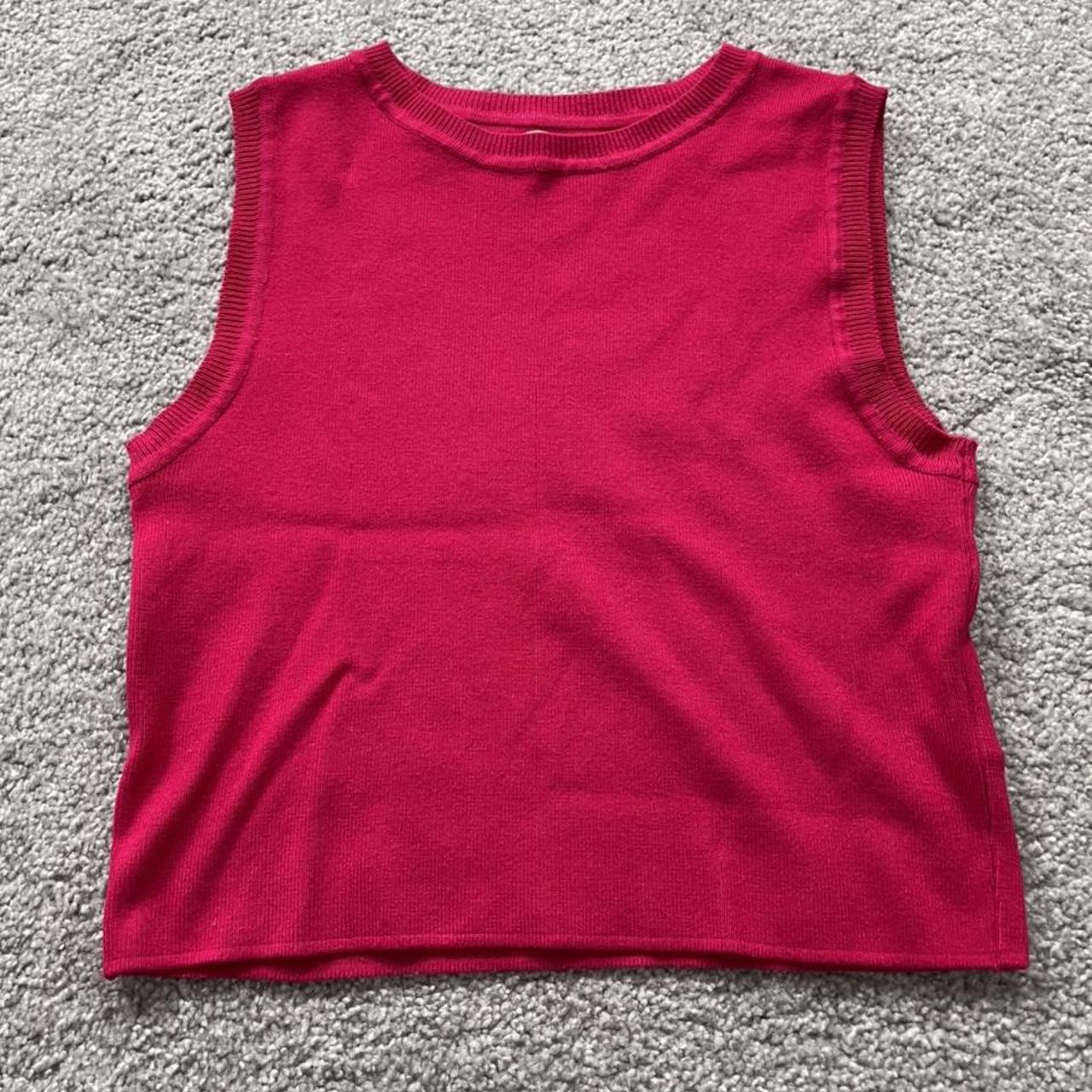 Primark Women's Pink and Red Vest | Depop
