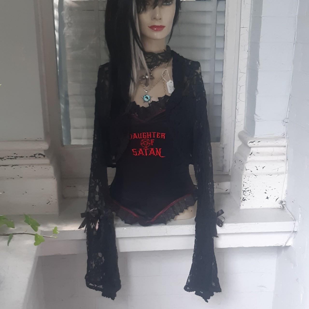 Ultra Rare 90s Victorian Lace Vampire shrug.... - Depop