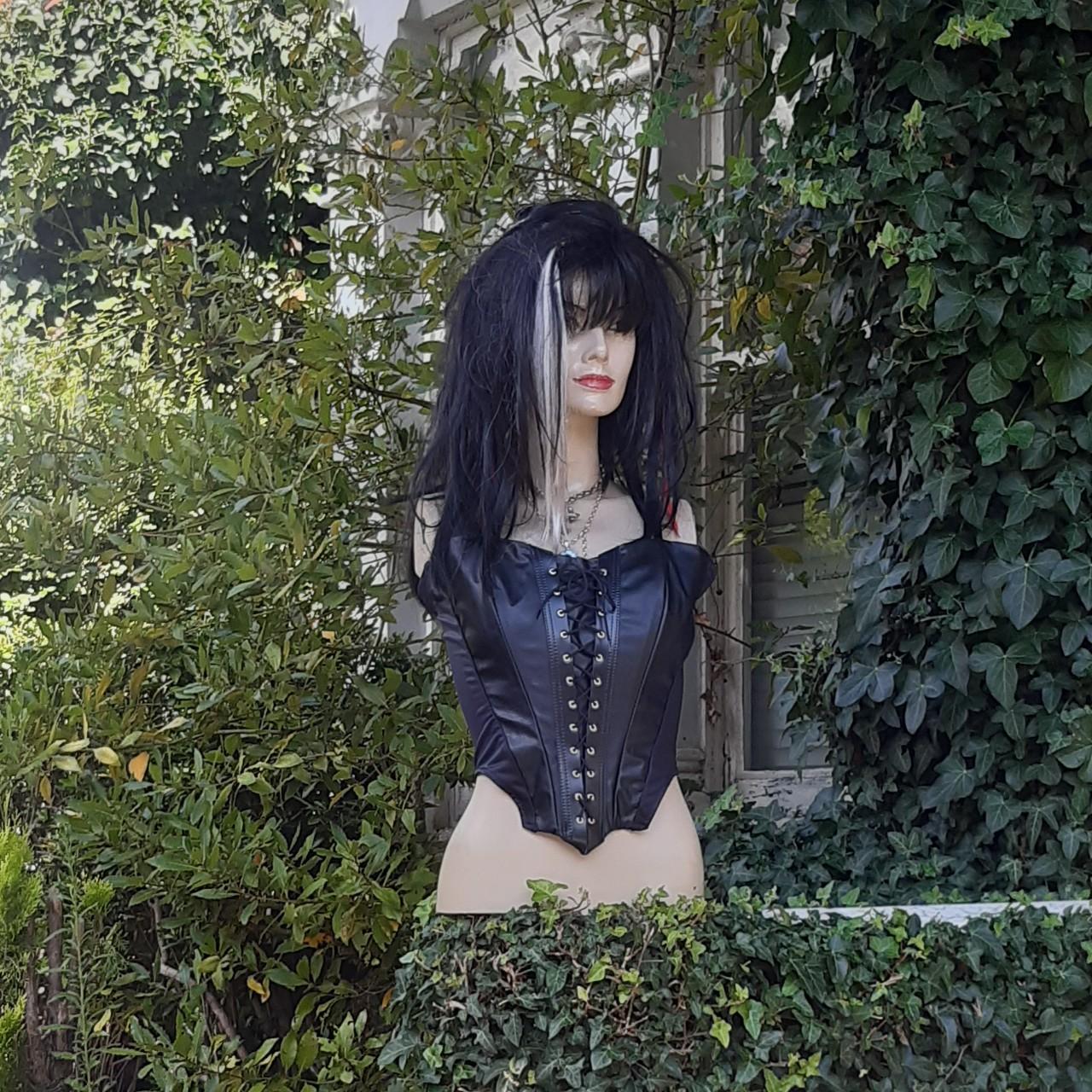 Rare Cybergoth Basque with corser lacing front,shiny... - Depop