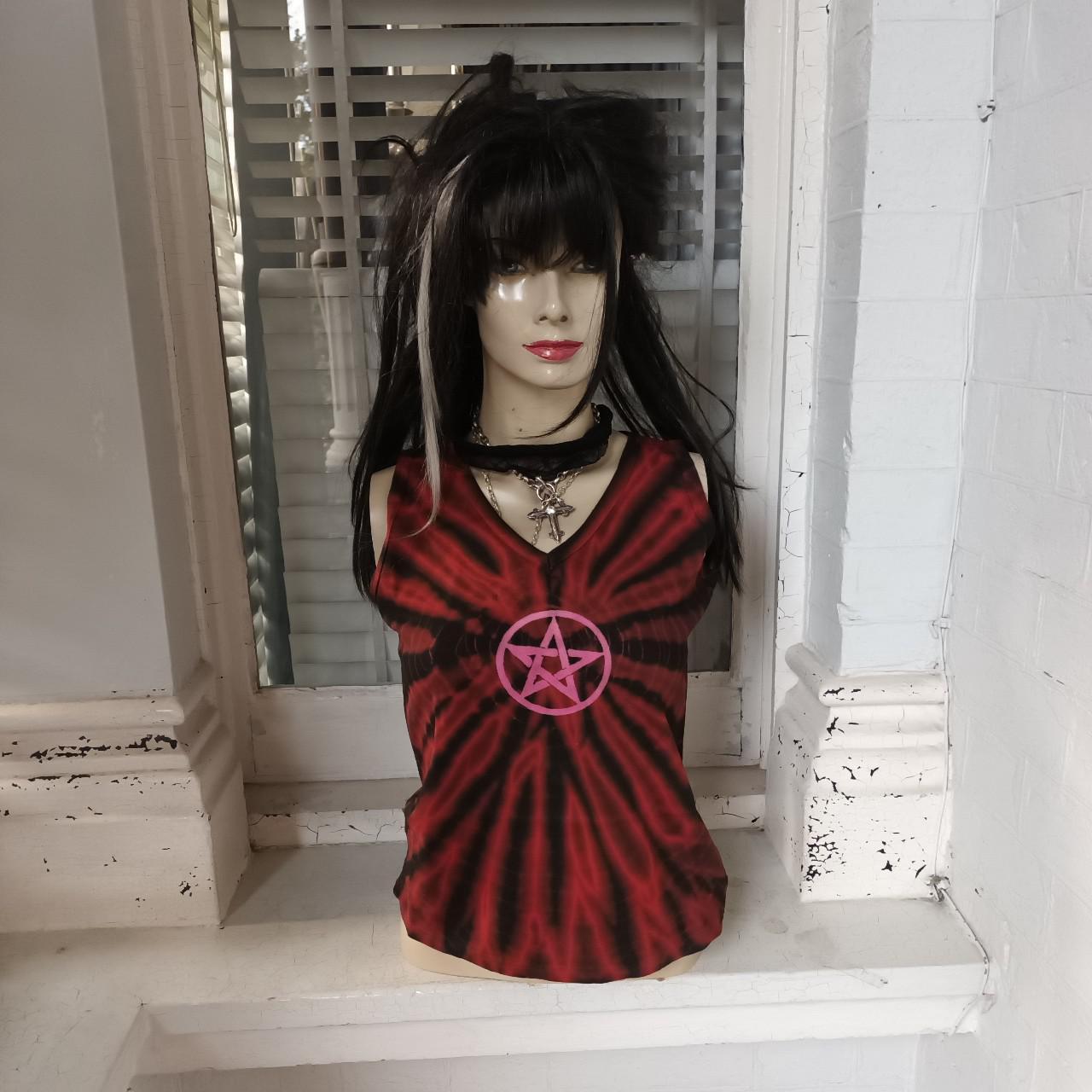 Old Skool 90s Gothic/Grunge/Greebo Red tie dye... - Depop