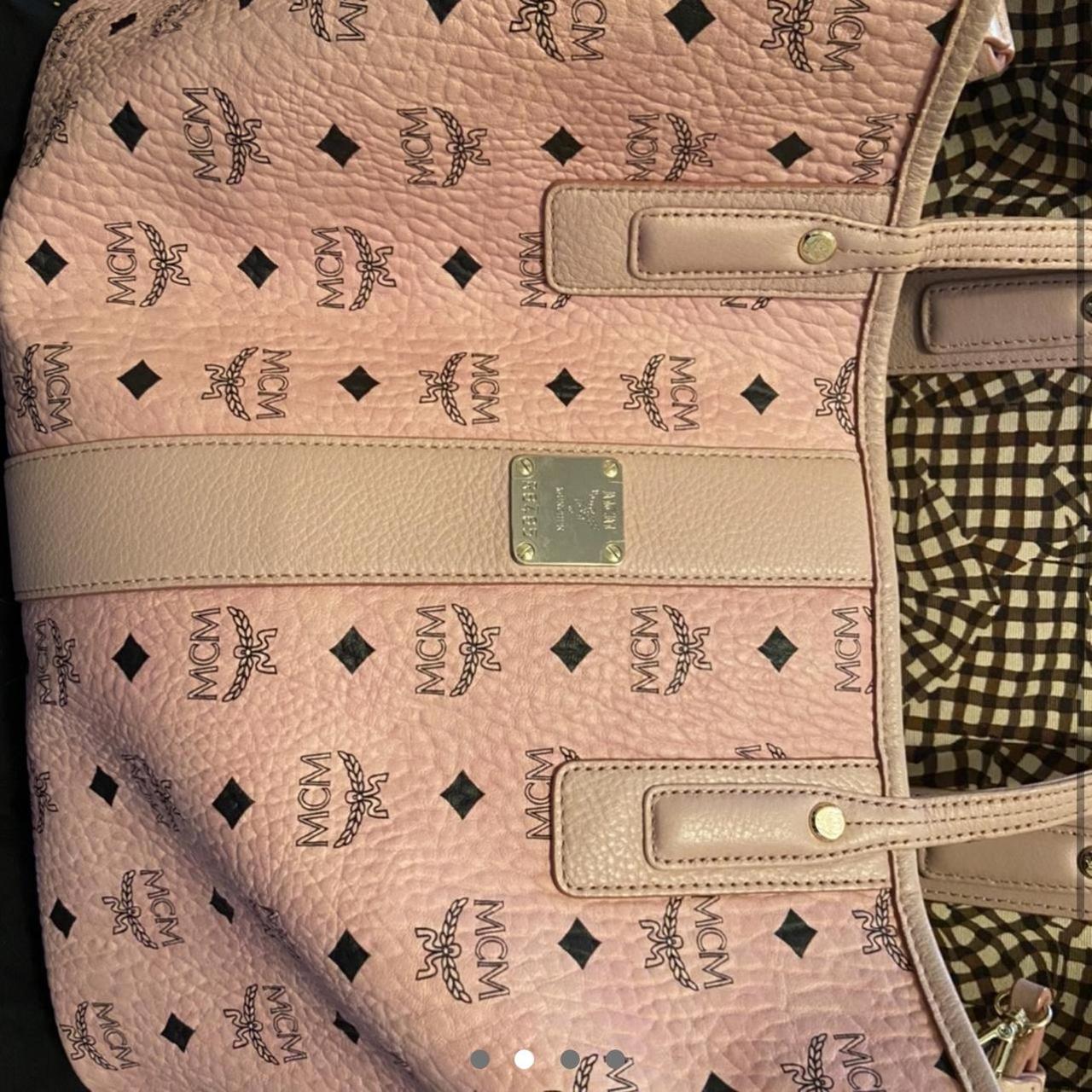 Pink mcm tote bag The pouch does not come with it.... - Depop
