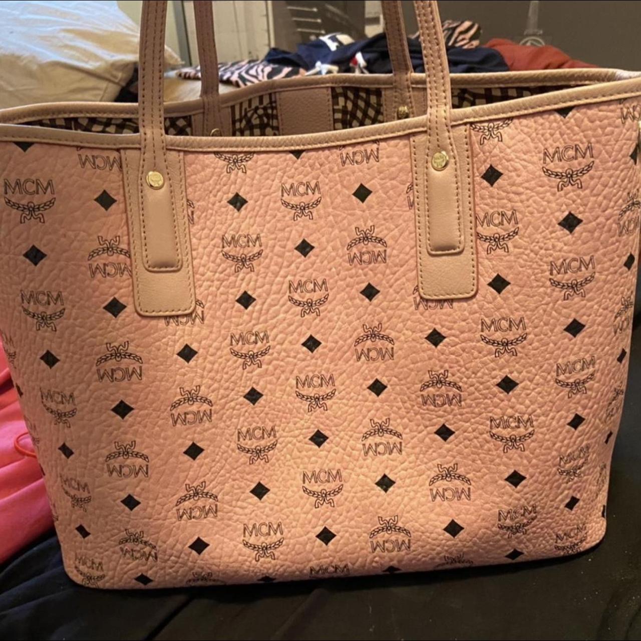 Pink mcm tote bag The pouch does not come with it.... - Depop