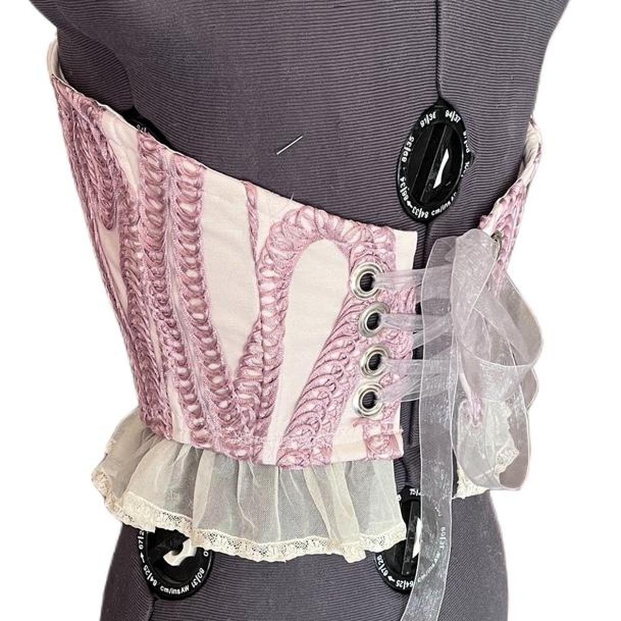 Women's White and Purple Corset | Depop