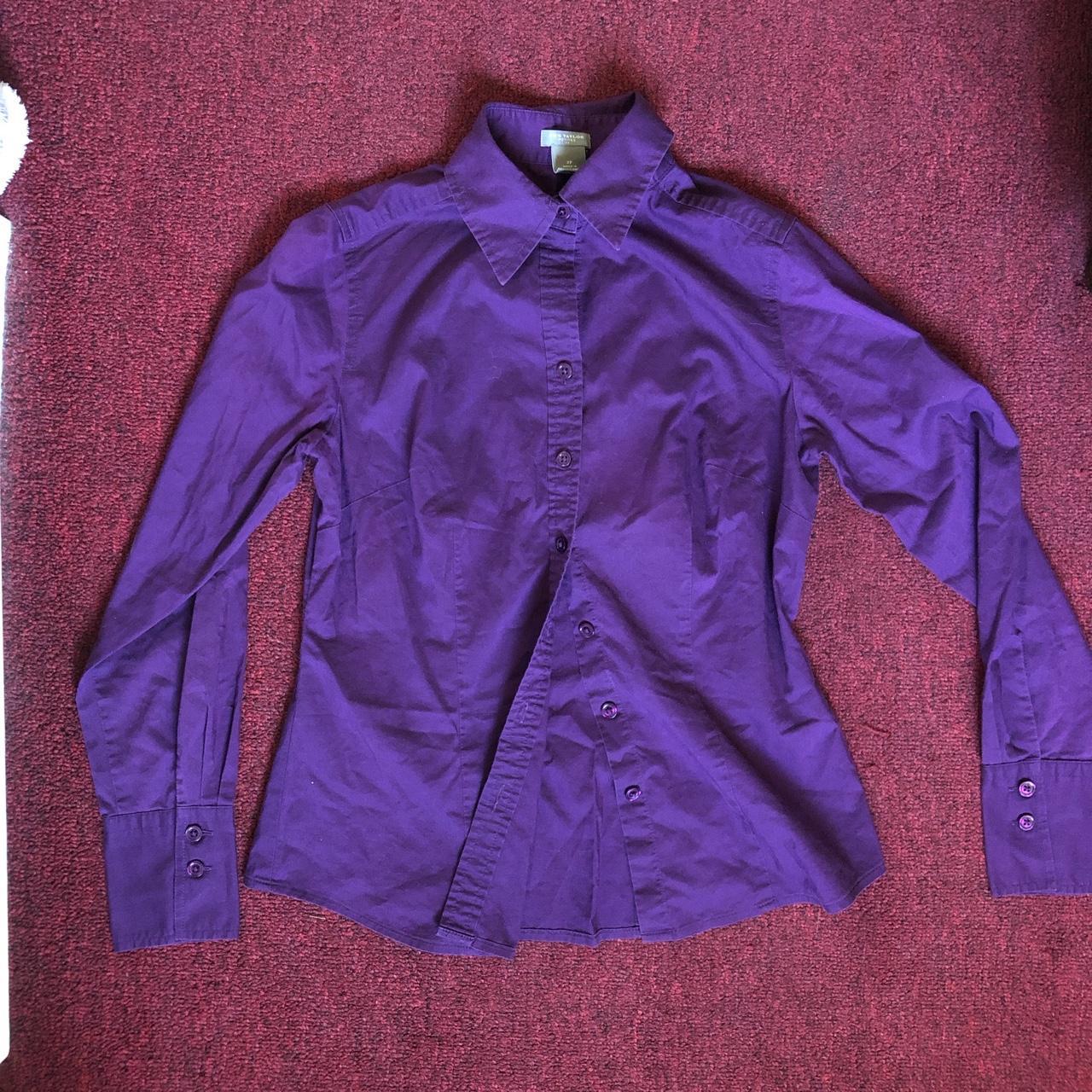 Dark purple formal collared button-up In great... - Depop