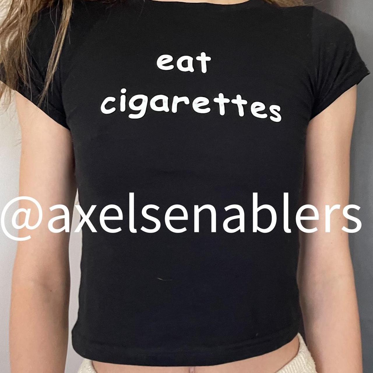 custom “eat cigarettes” HTV baby tee each shirt is... - Depop