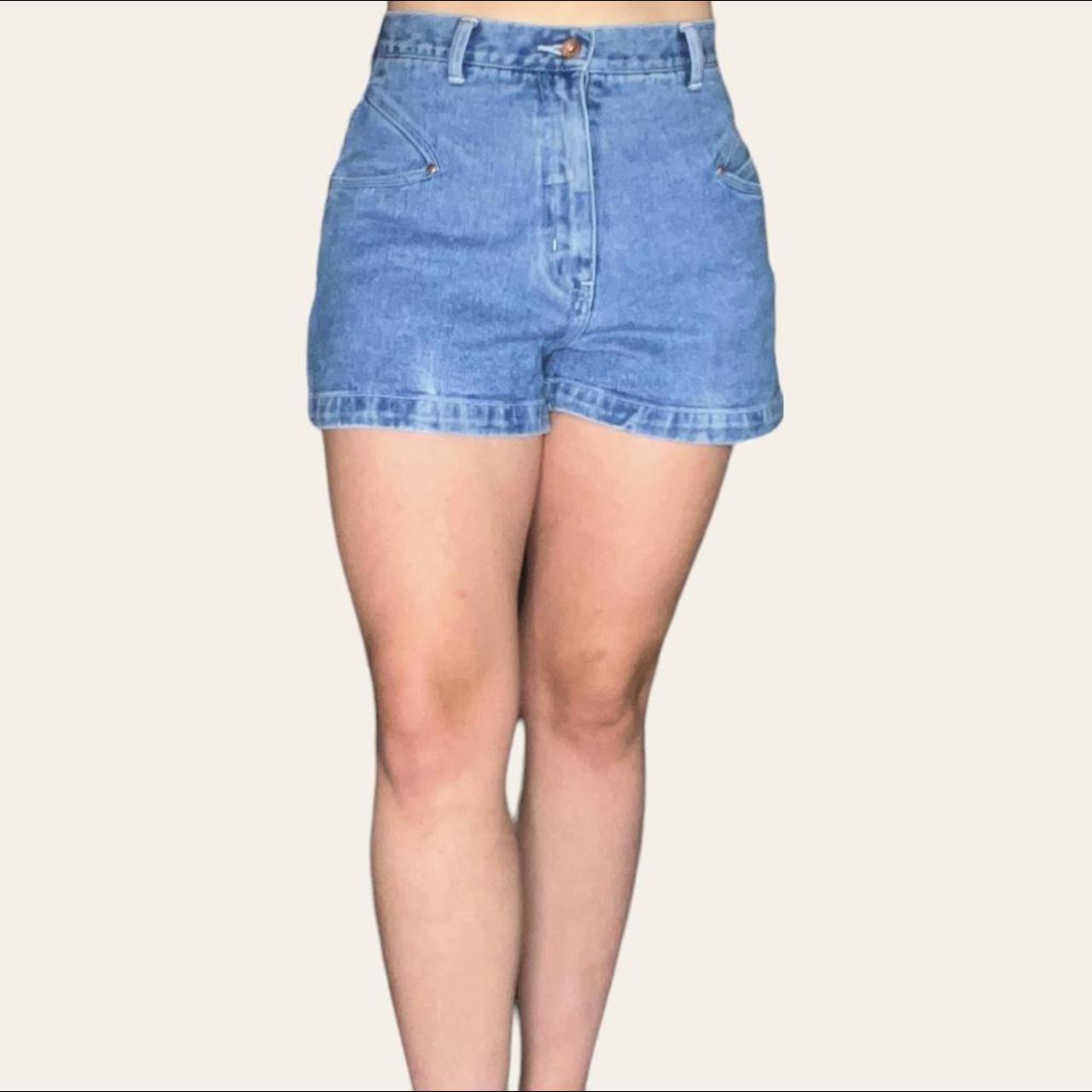 Light Wash 90s Vintage High Waisted Denim Shorts Depop