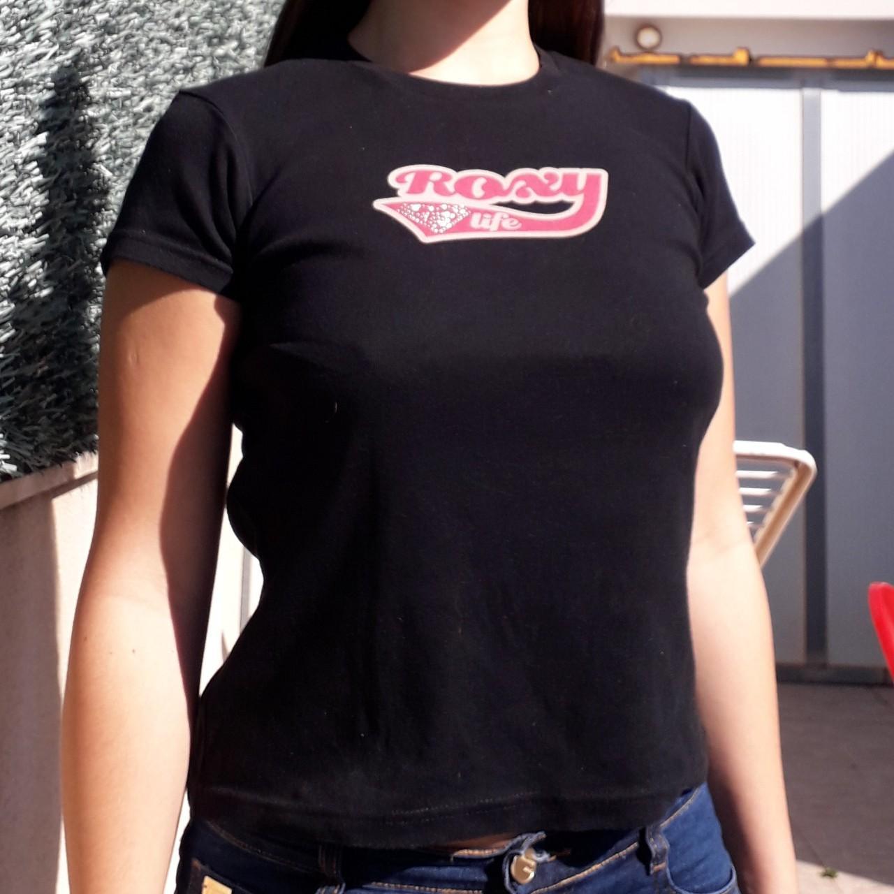 Roxy life baby tee in black ! Cute tee shirt in... - Depop