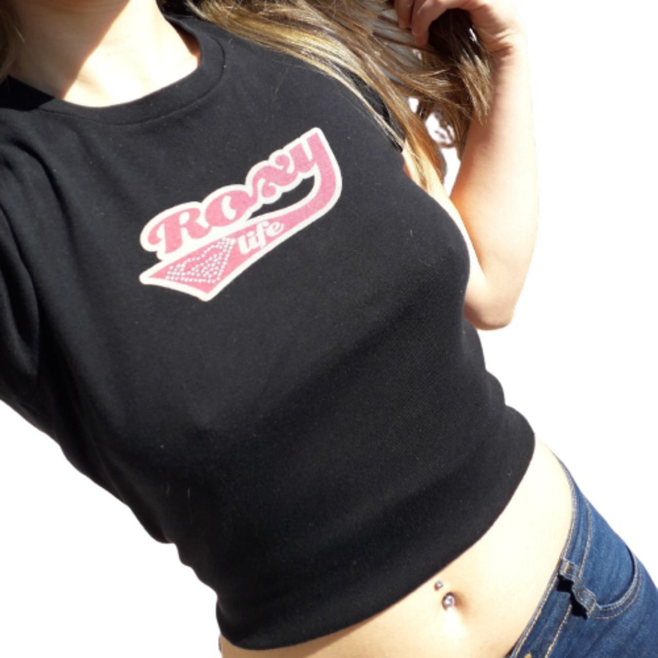 Roxy life baby tee in black ! Cute tee shirt in... - Depop