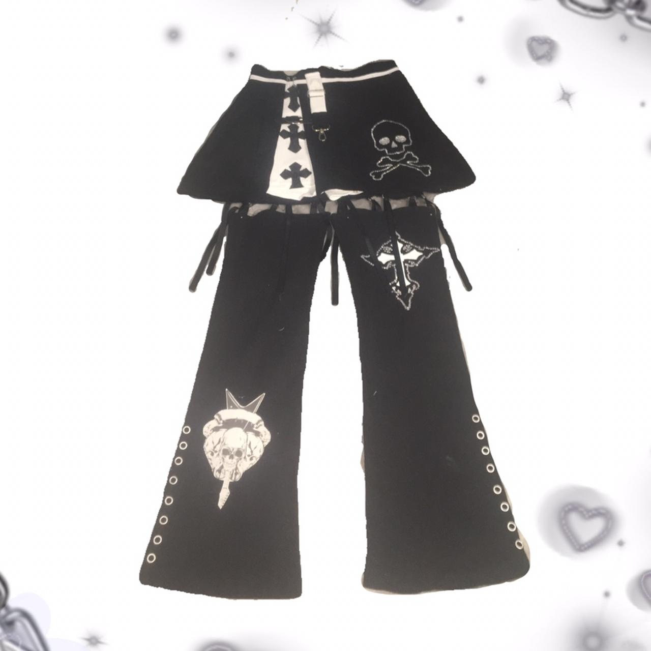 self made visual kei pants + detachable open... | Depop