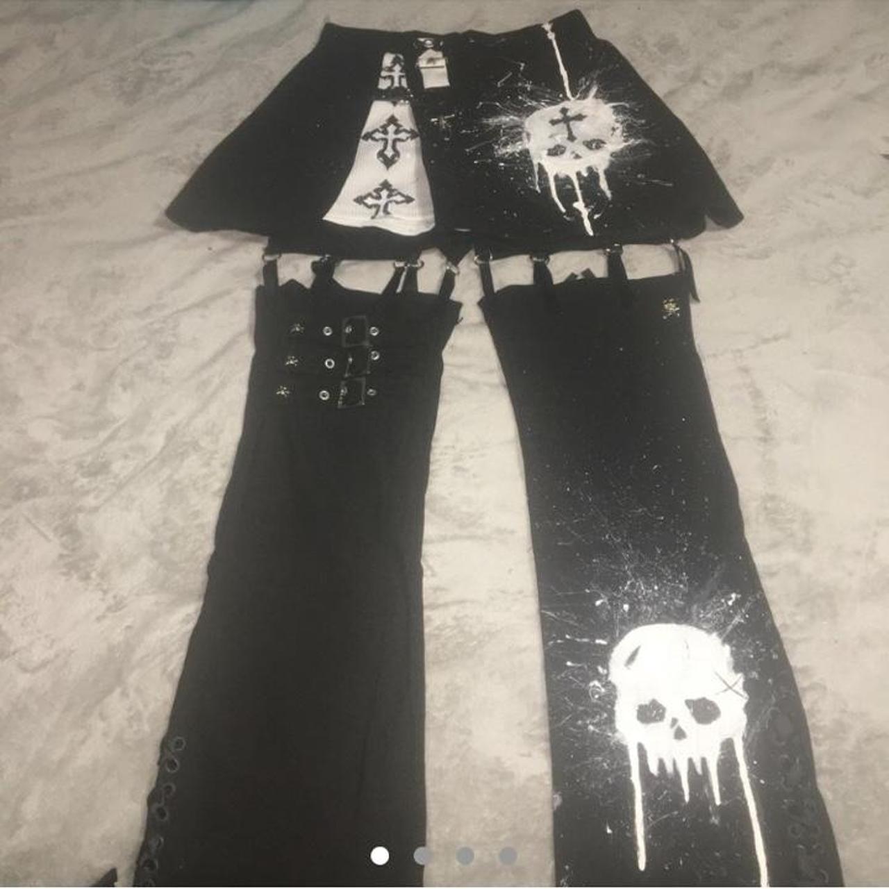 self made visual kei pants + detachable open... | Depop