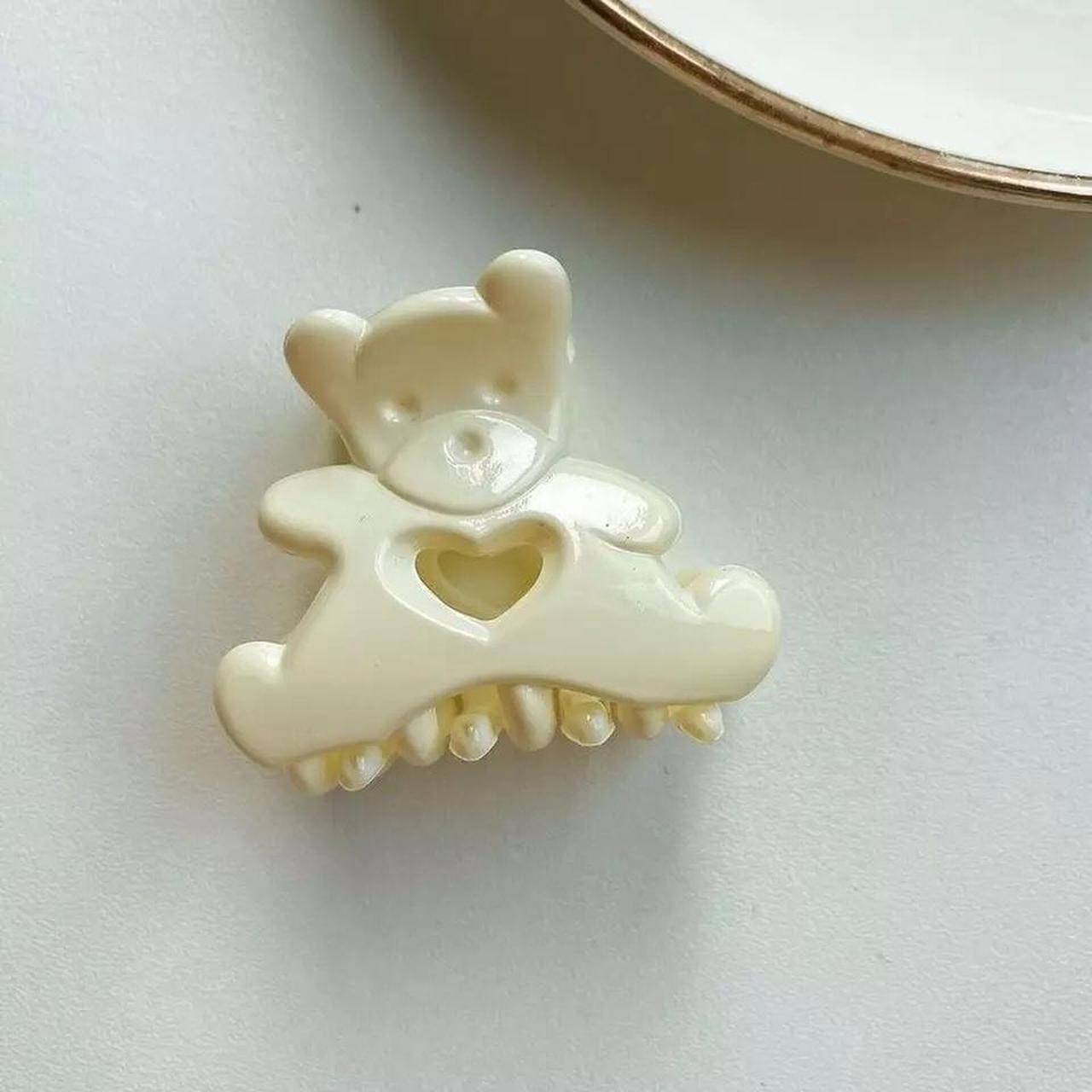 Cutest Retro Teddy Bear Claw Clip Small Hair Claw... - Depop