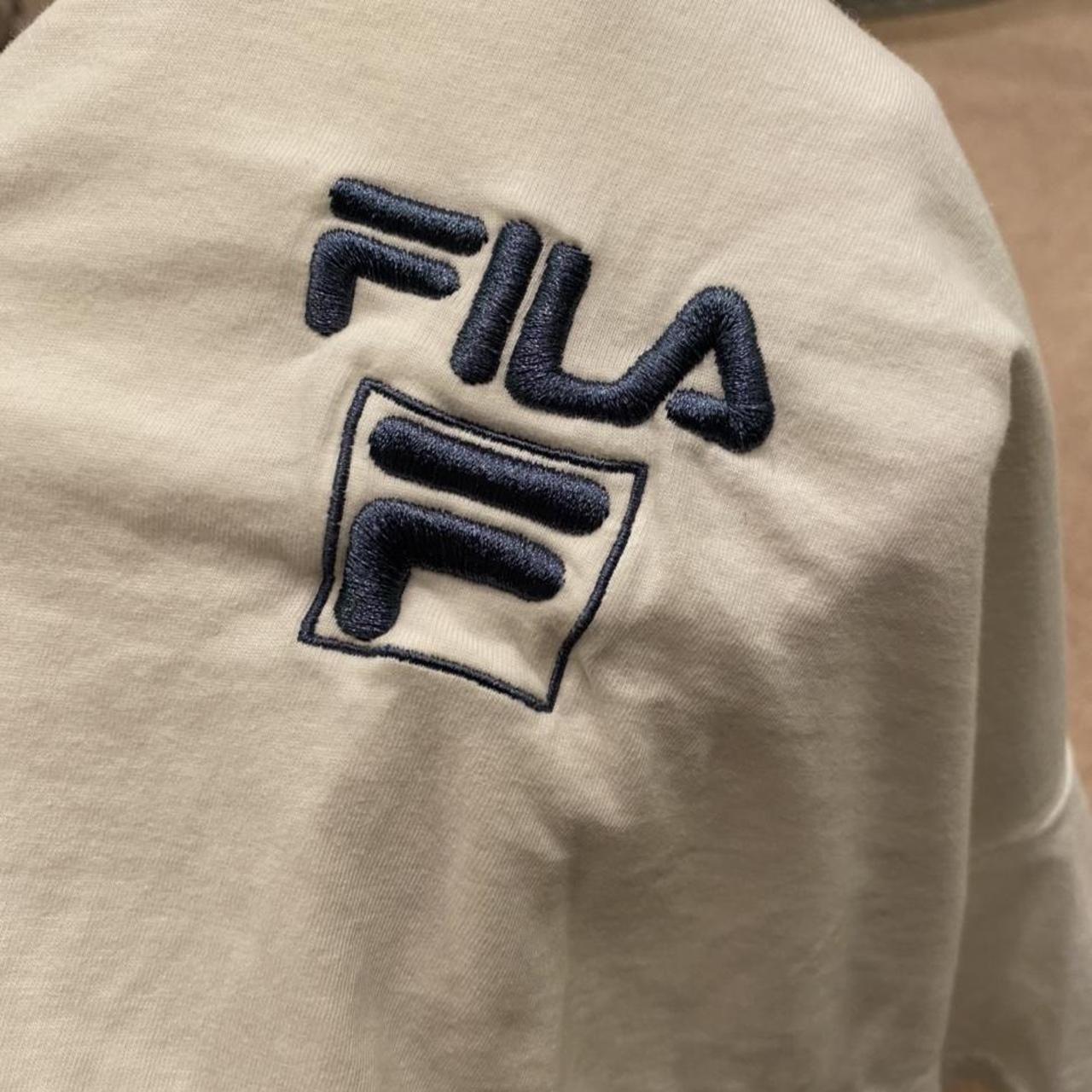 Fila Blake cropped slouchy tee BEAUTIFUL blue... - Depop