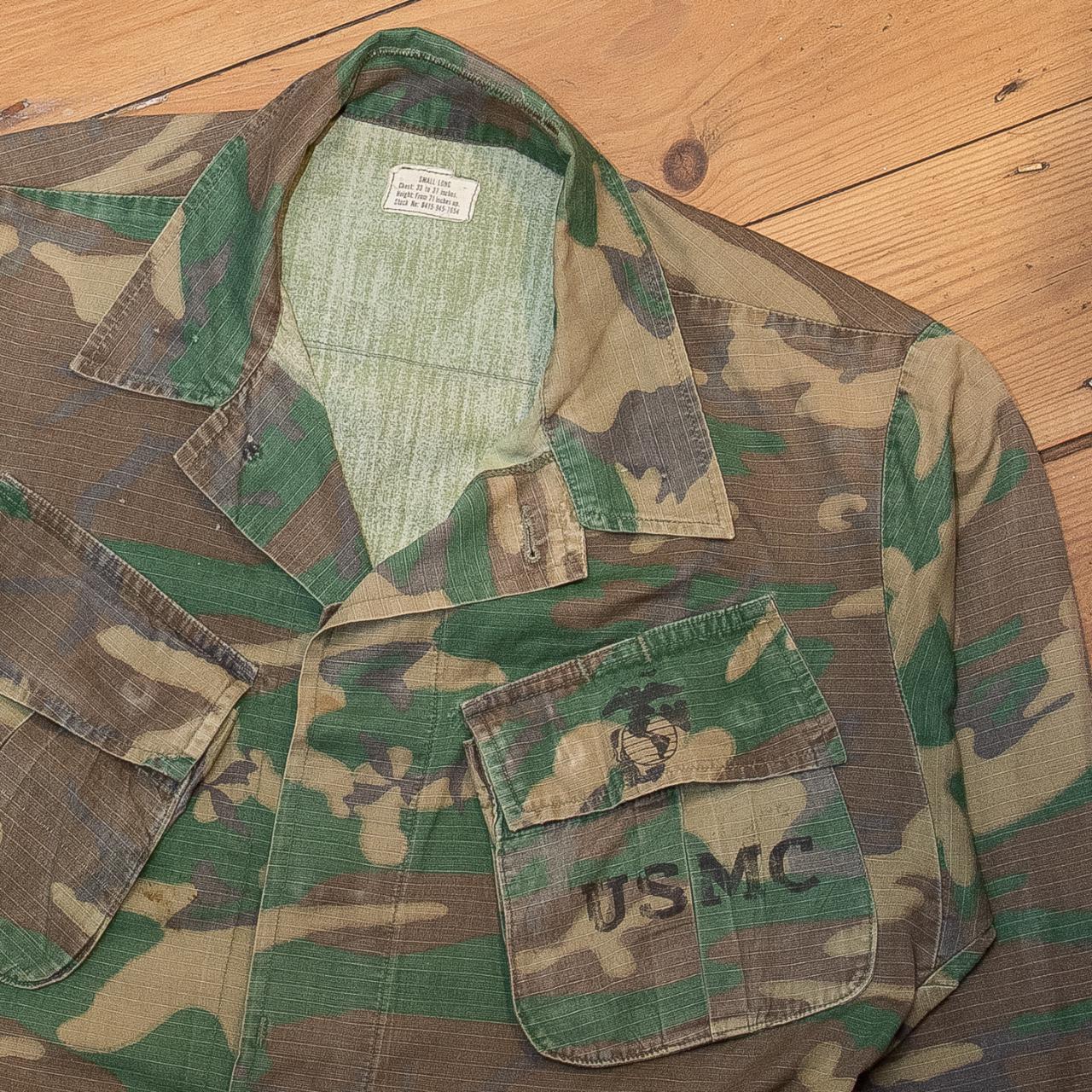 1970 Vintage USMC ERDL Camo Tropical Combat Coat... - Depop